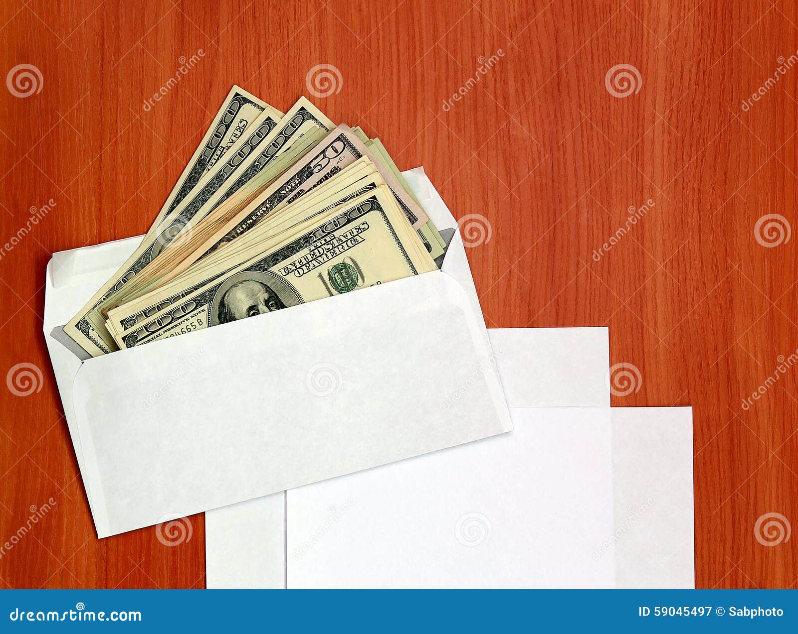 Envelope with a Money stock image. Image of benefits - 59045497