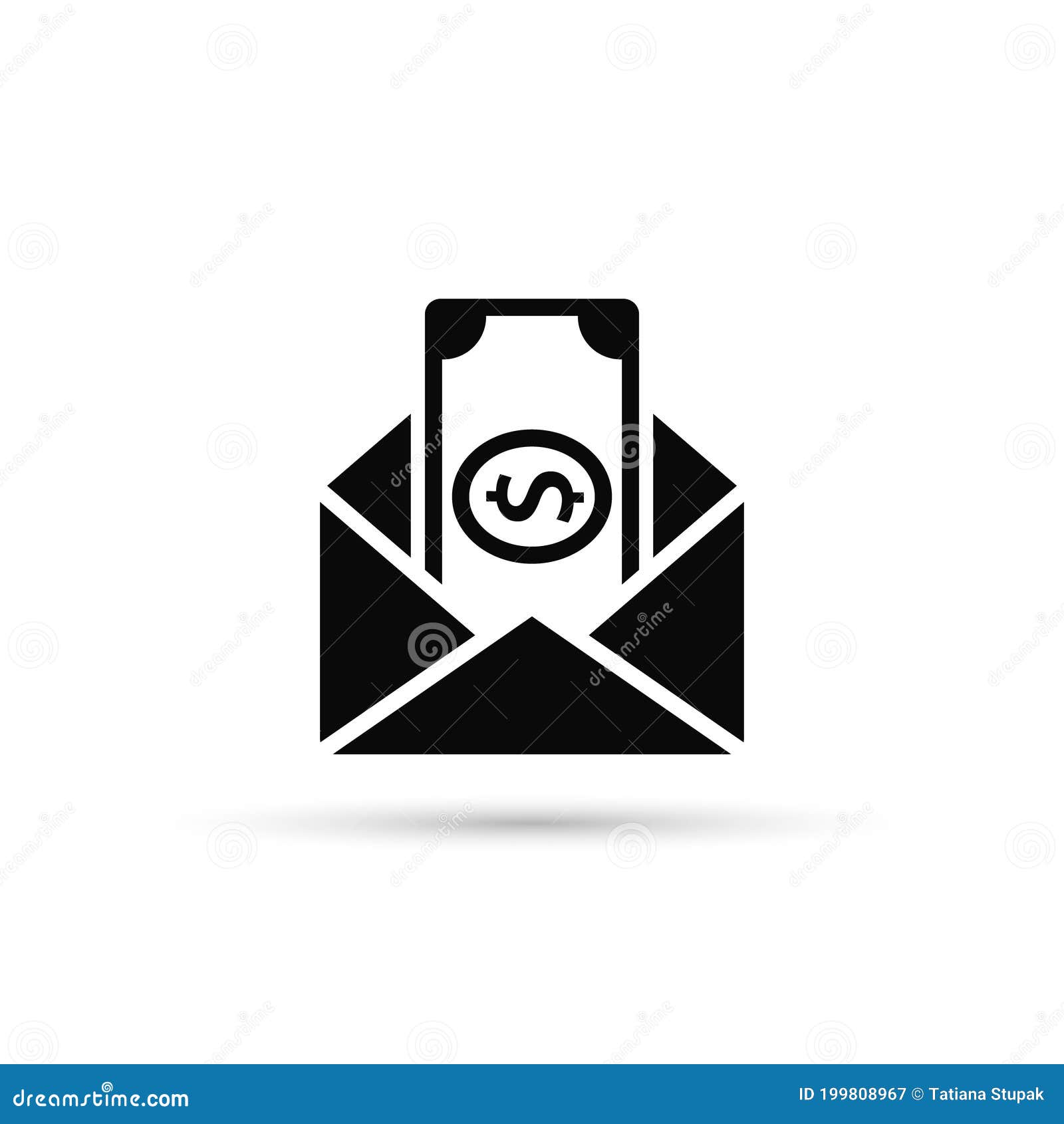 Envelope with Money Vector Icon. Flat Style Design Stock Vector ...