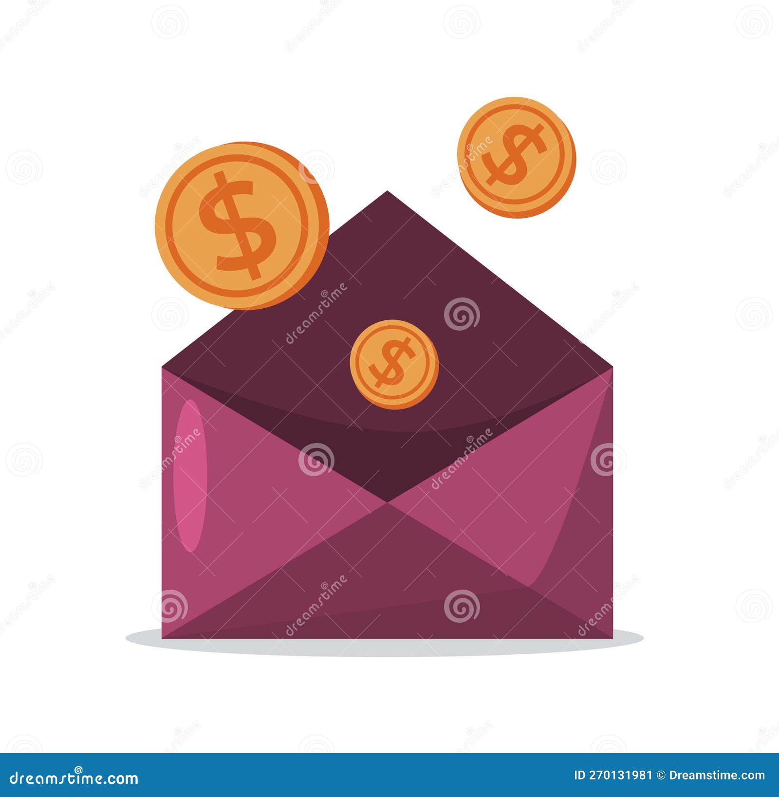 Envelope with Money Vector Illustration Stock Vector - Illustration of ...
