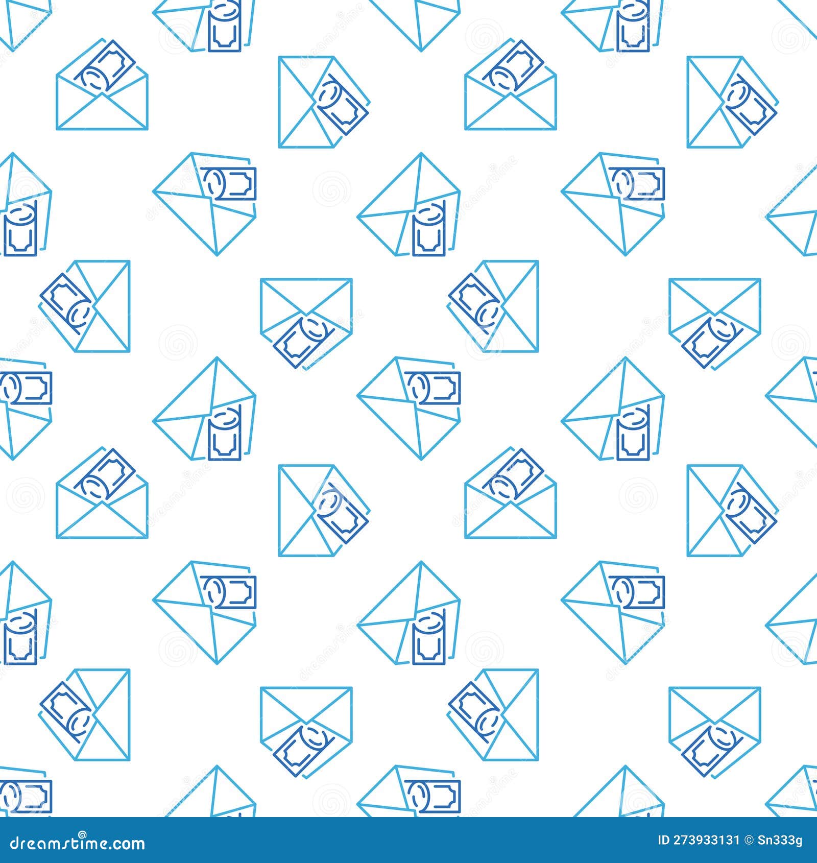 Envelope with Money Vector Salary and Cash Concept Line Seamless ...