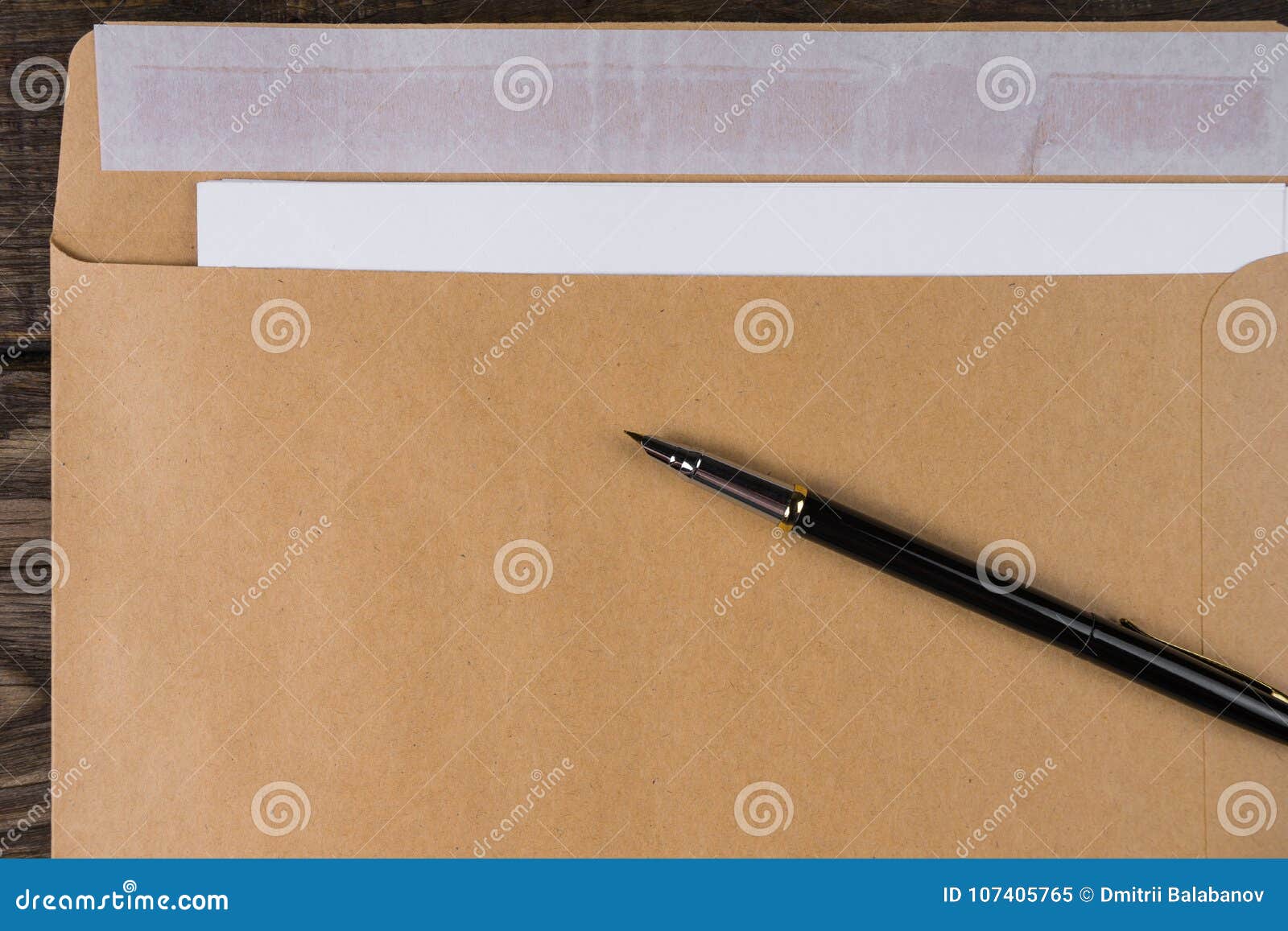 Envelope Nested in it Leaves Lying on Vintage Wooden Table. the ...