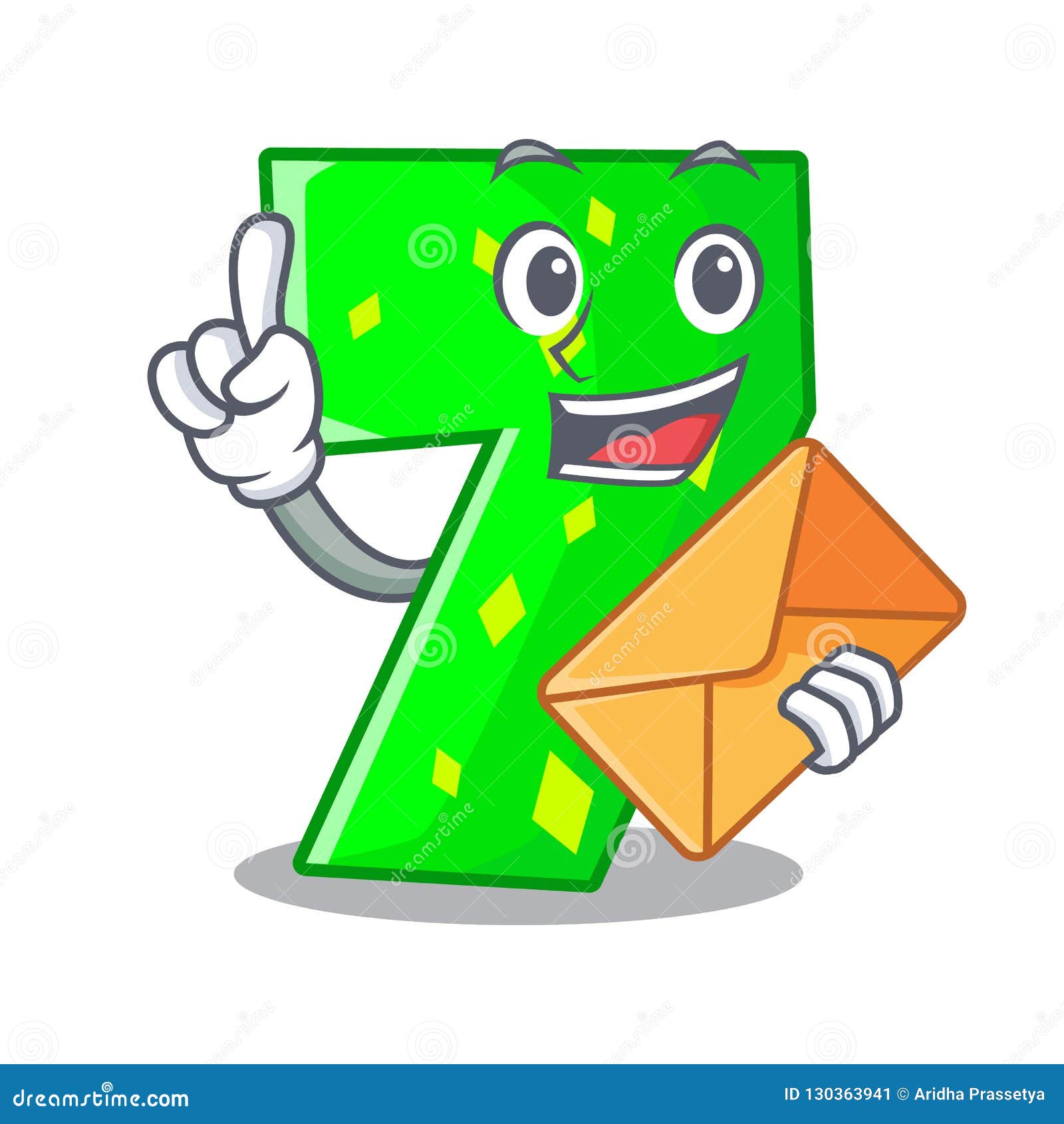 With Envelope Number Seven Sign on Door Cartoon Stock Vector ...