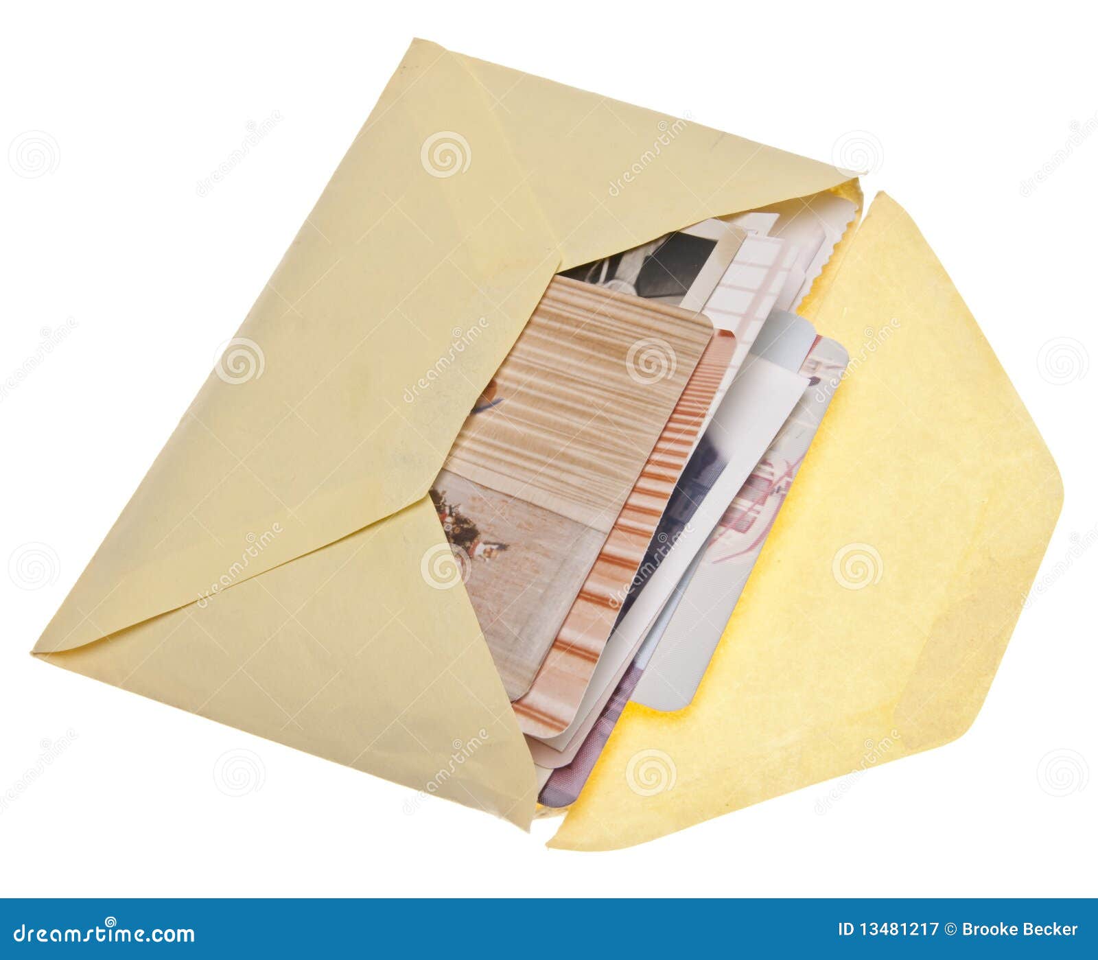 Envelope With Old Photos Isolated On White Background. Stock ...