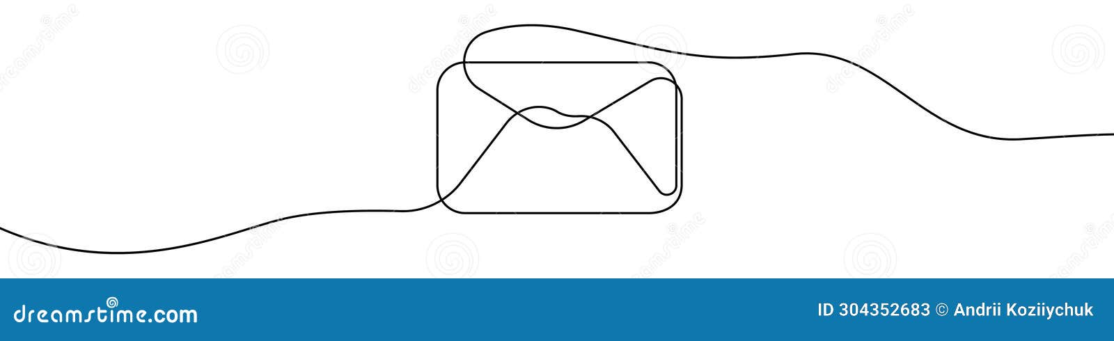 Envelope One Line Drawing Vector. Postcard Continuous Line Drawing ...