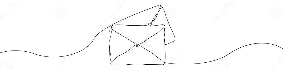 Envelope One Line Drawing Vector. Postcard Continuous Line Drawing ...