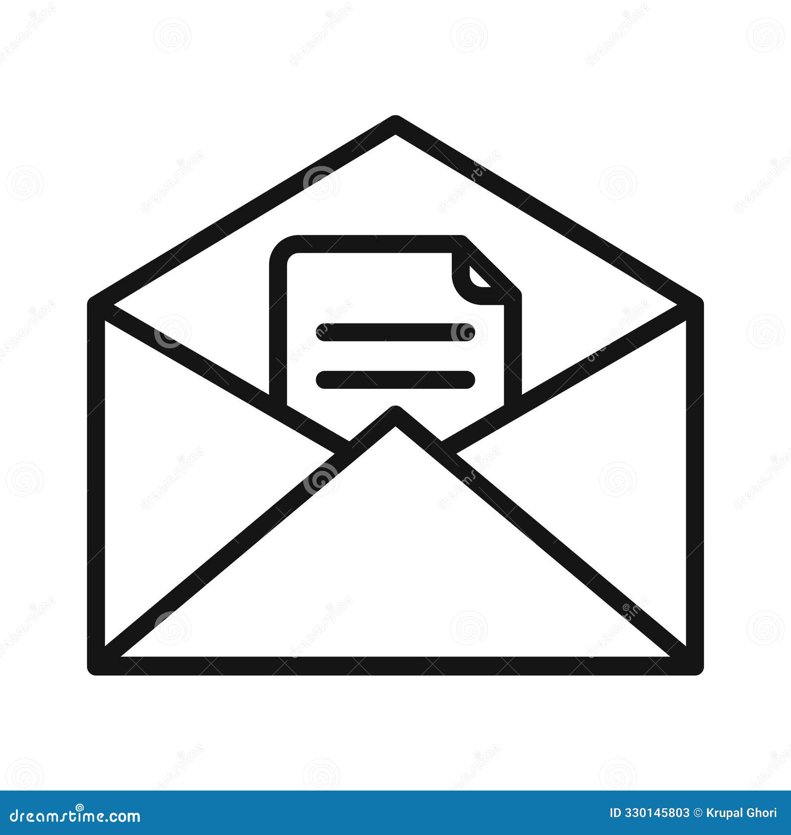 Open Envelope Icon Ideal for Email Communication Stock Vector ...