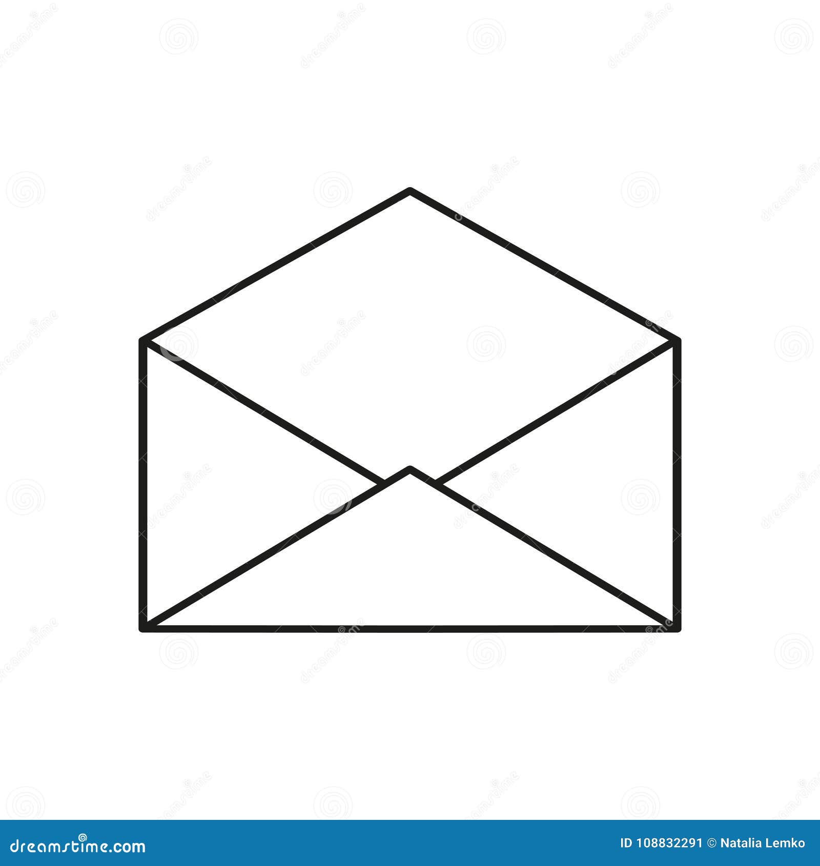 Envelope open icon stock vector. Illustration of postage - 108832291