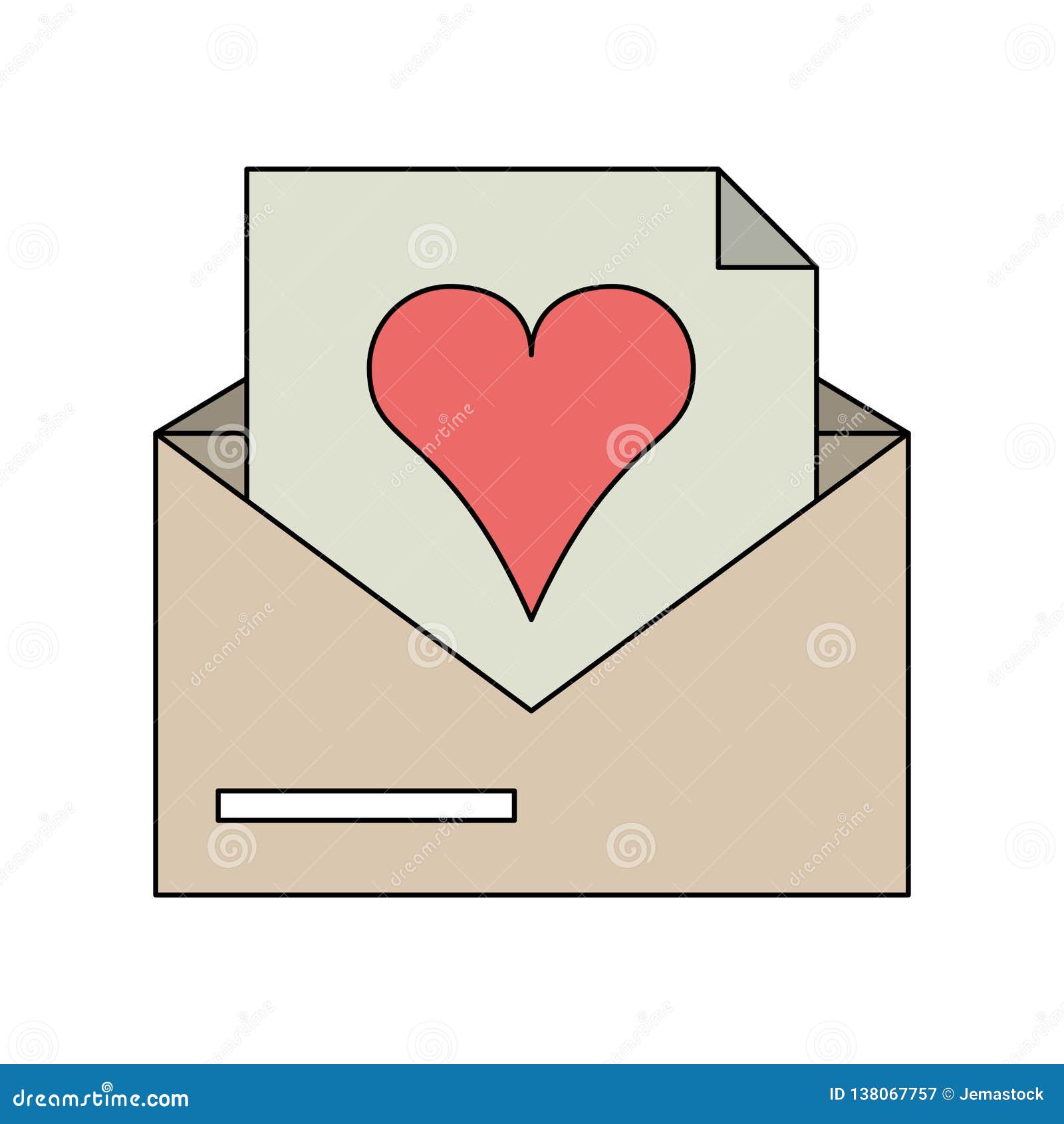 Envelope Open with Love Letter Stock Vector - Illustration of vector ...