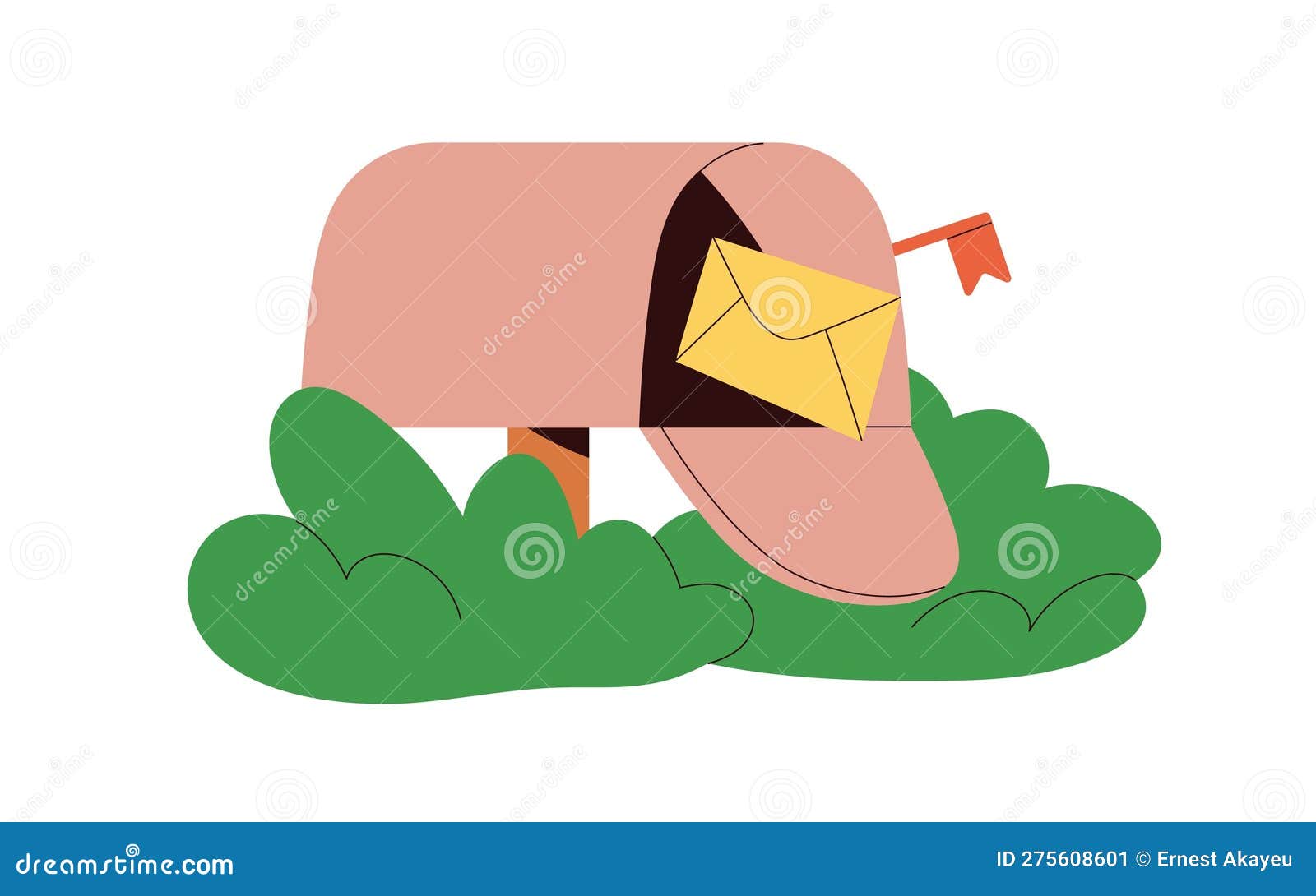 Postal Letterbox Isolated On White Background Cartoon Vector ...