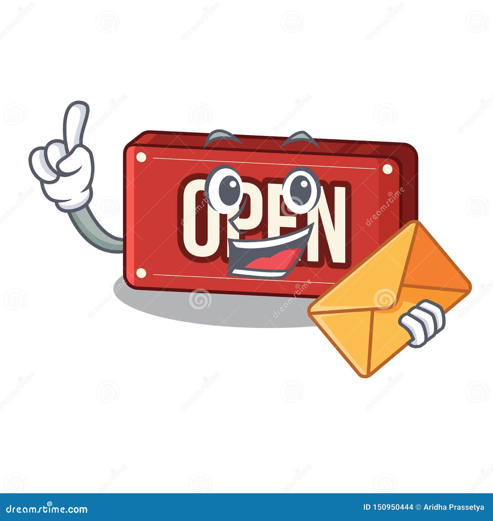 With Envelope Open Sign Isolated in the Cartoon Stock Vector ...