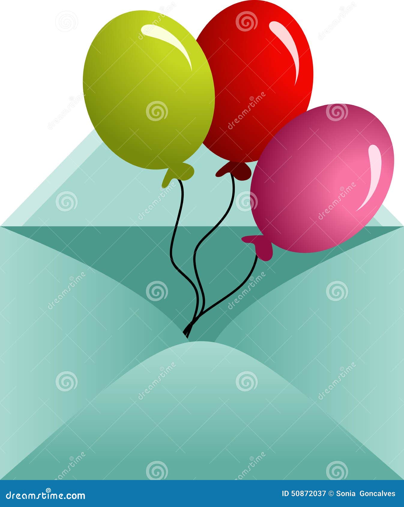 Envelope Opened with Balloons Stock Vector - Illustration of ...