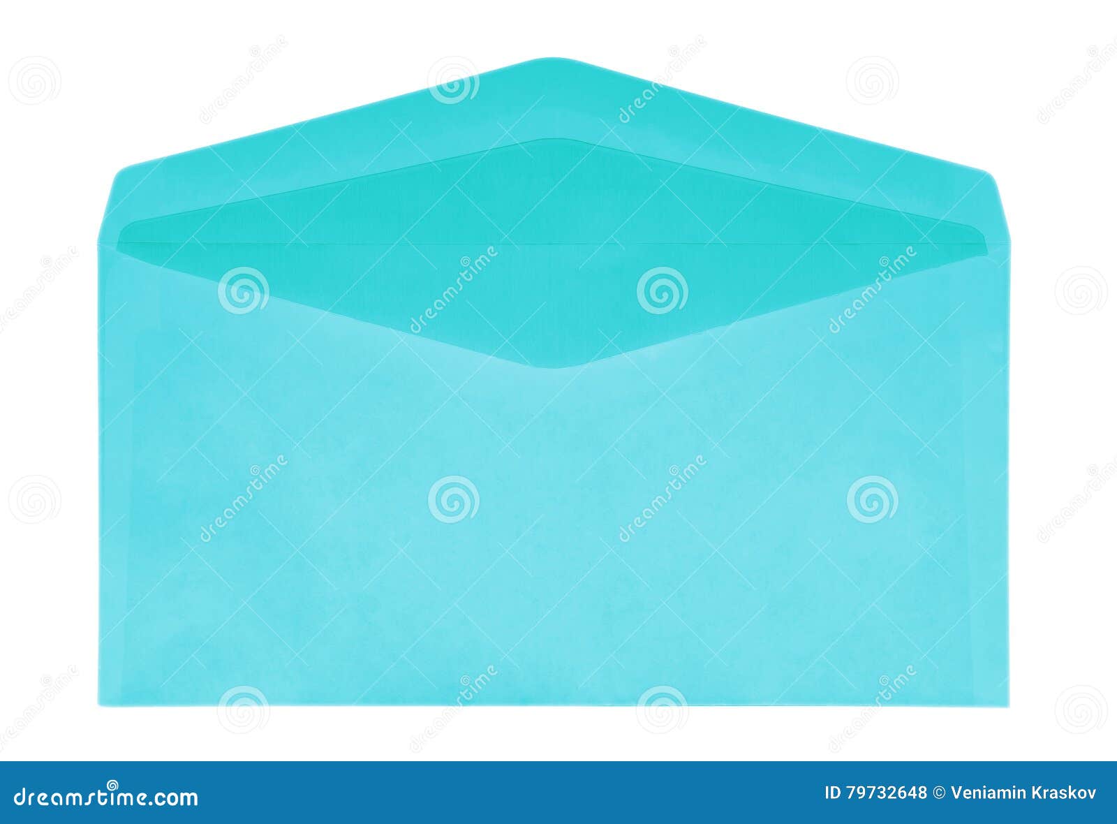 Envelope Opened - Light Blue Stock Photo - Image of blank, single: 79732648