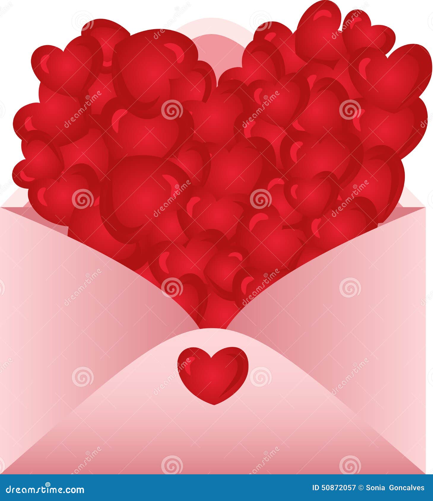 Envelope Opened with Love Hearts Stock Vector - Illustration of ...