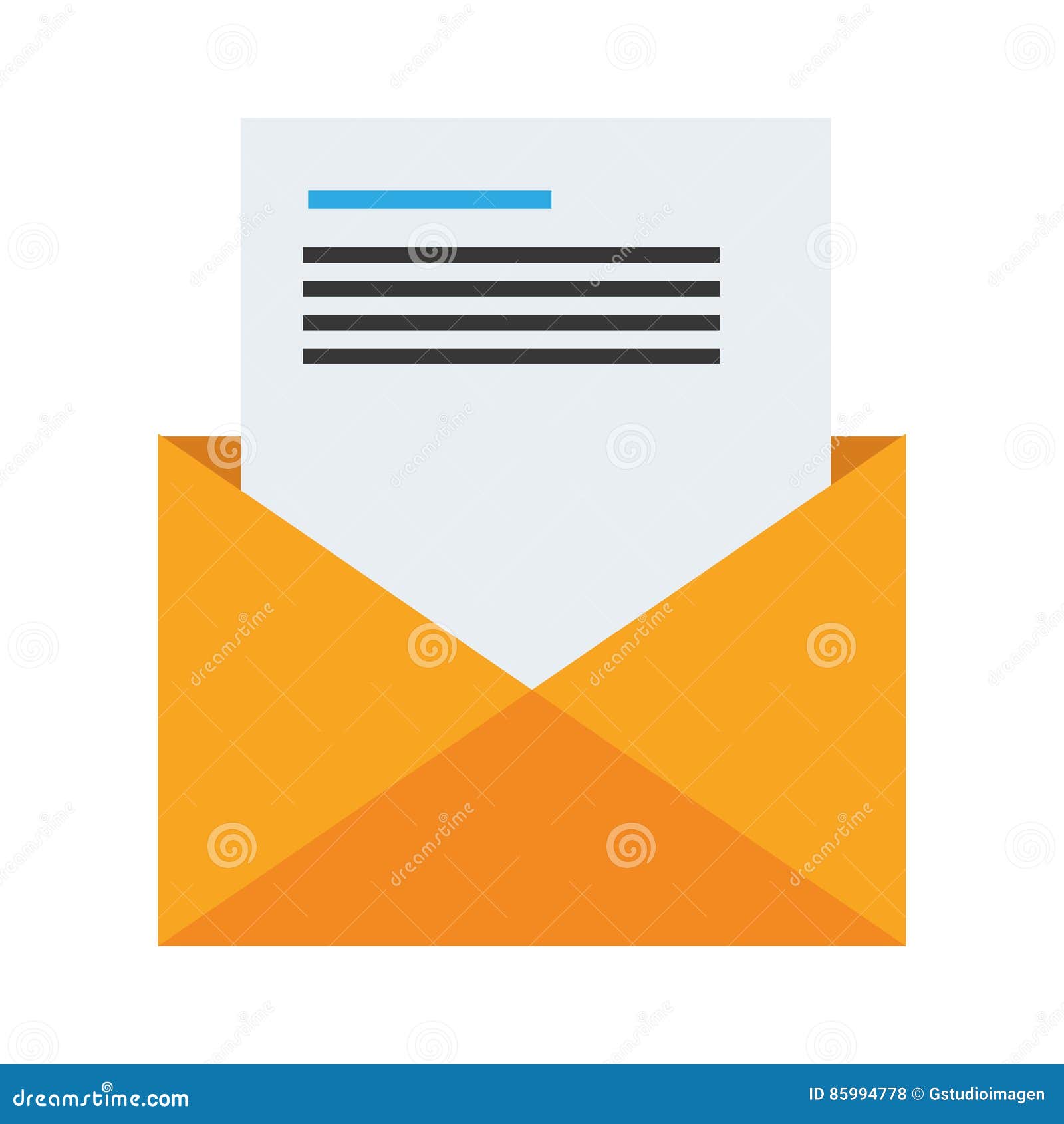 Envelope Opened with Sheet with Text Stock Vector - Illustration of ...