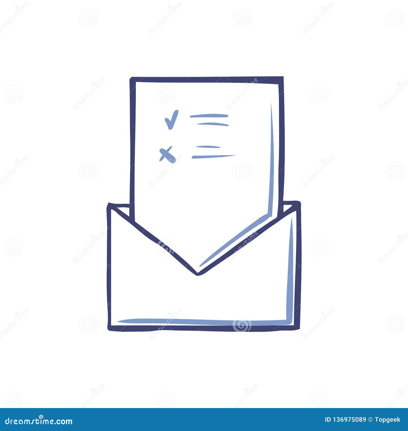 Envelope with Opened Voting Page Isolated Vector Stock Vector ...