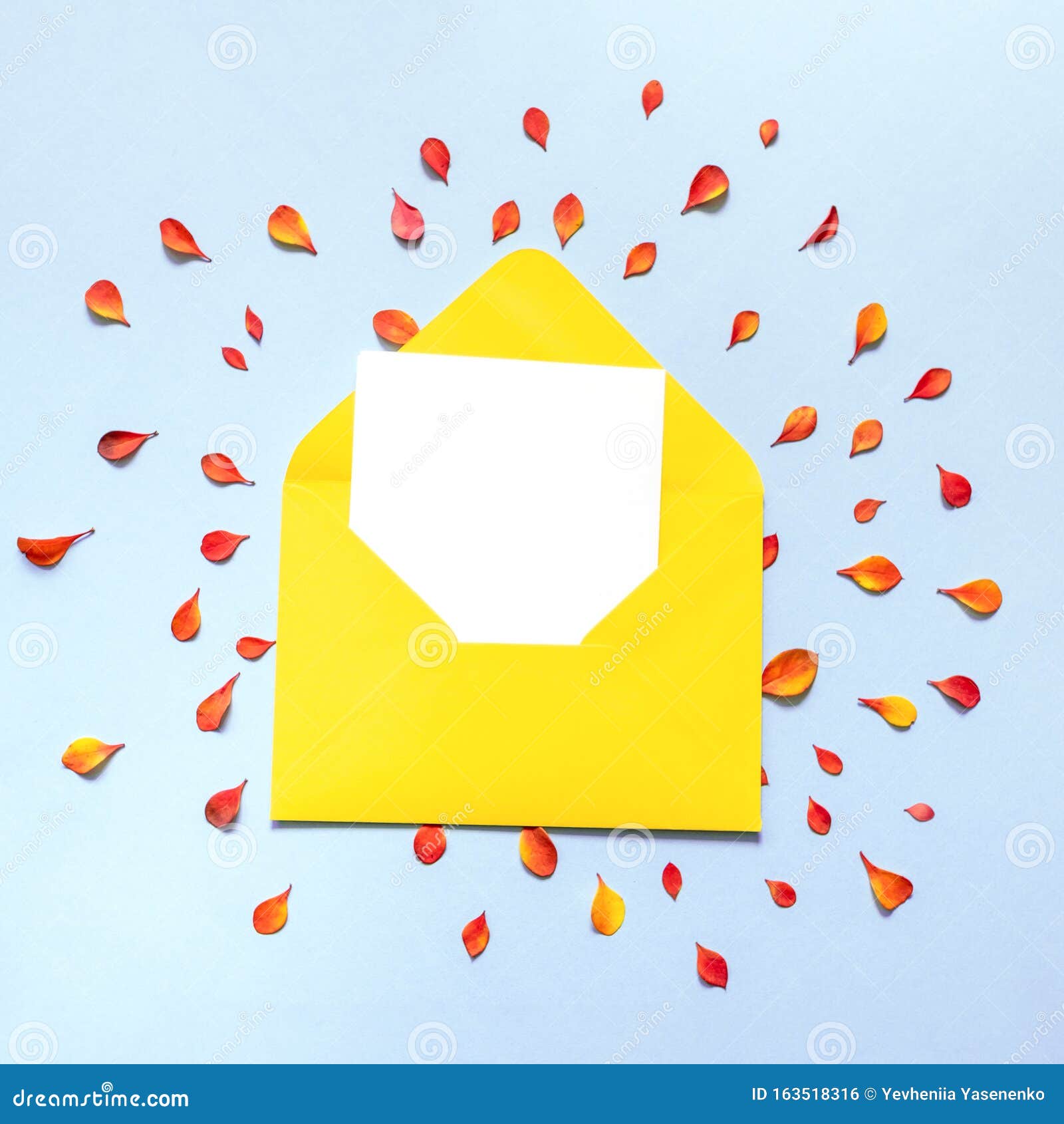 Envelope of Orange Color Inside Which is a Blank White Sheet of Paper ...