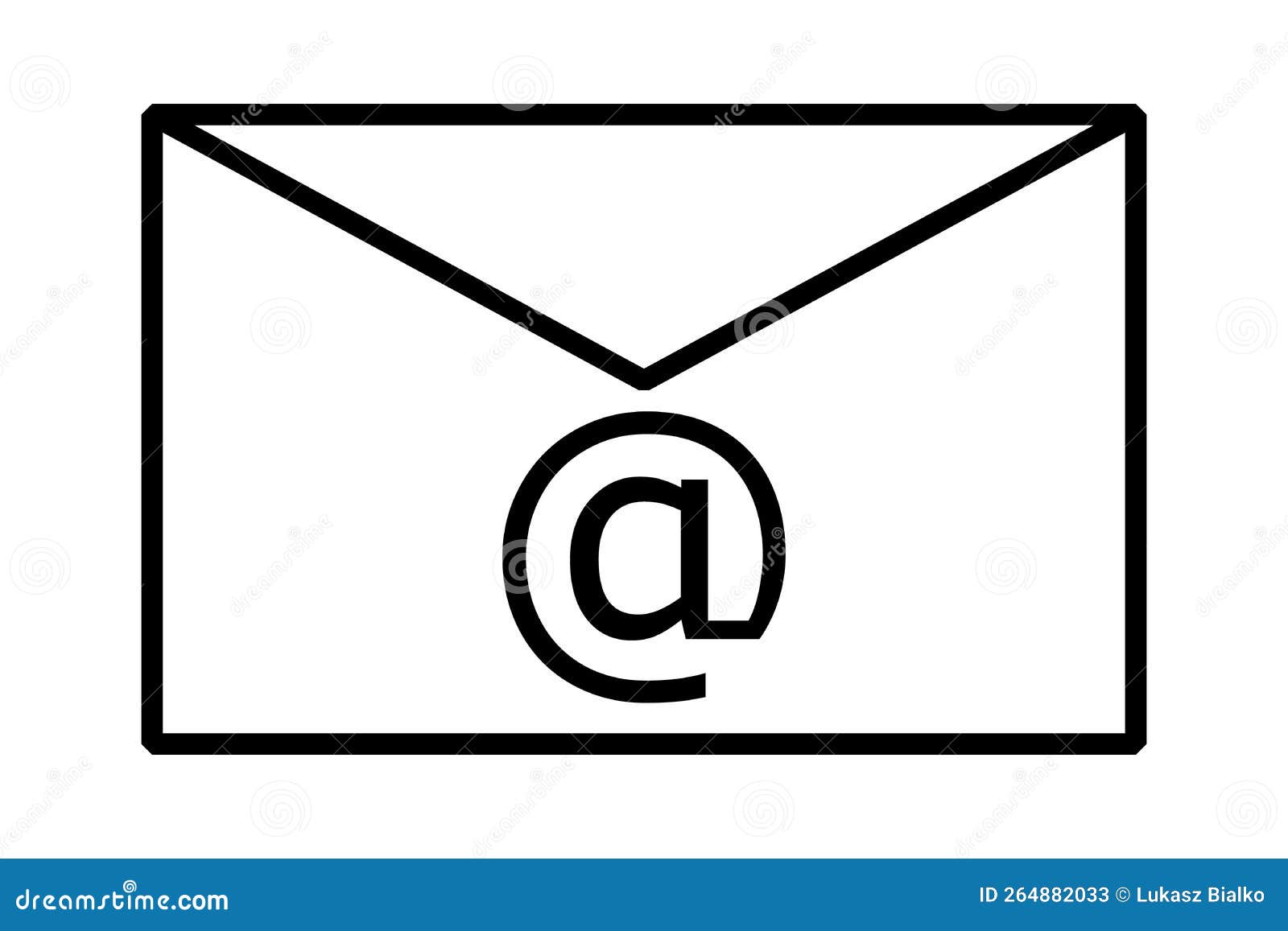 Envelope Outline and Stamp E-mail Stock Vector - Illustration of stroke ...