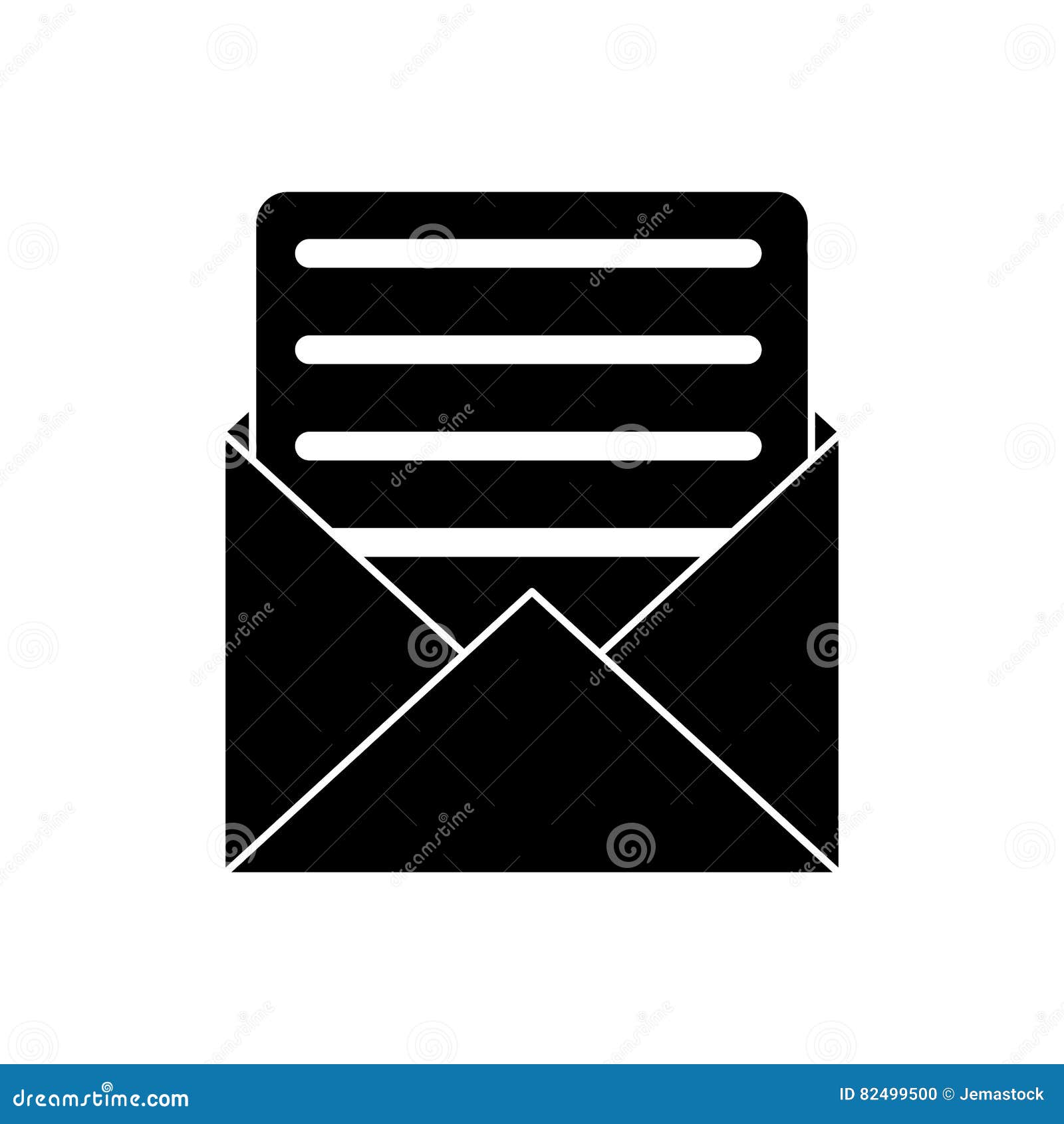 Envelope Paper Letter Email Pictogram Stock Vector - Illustration of ...
