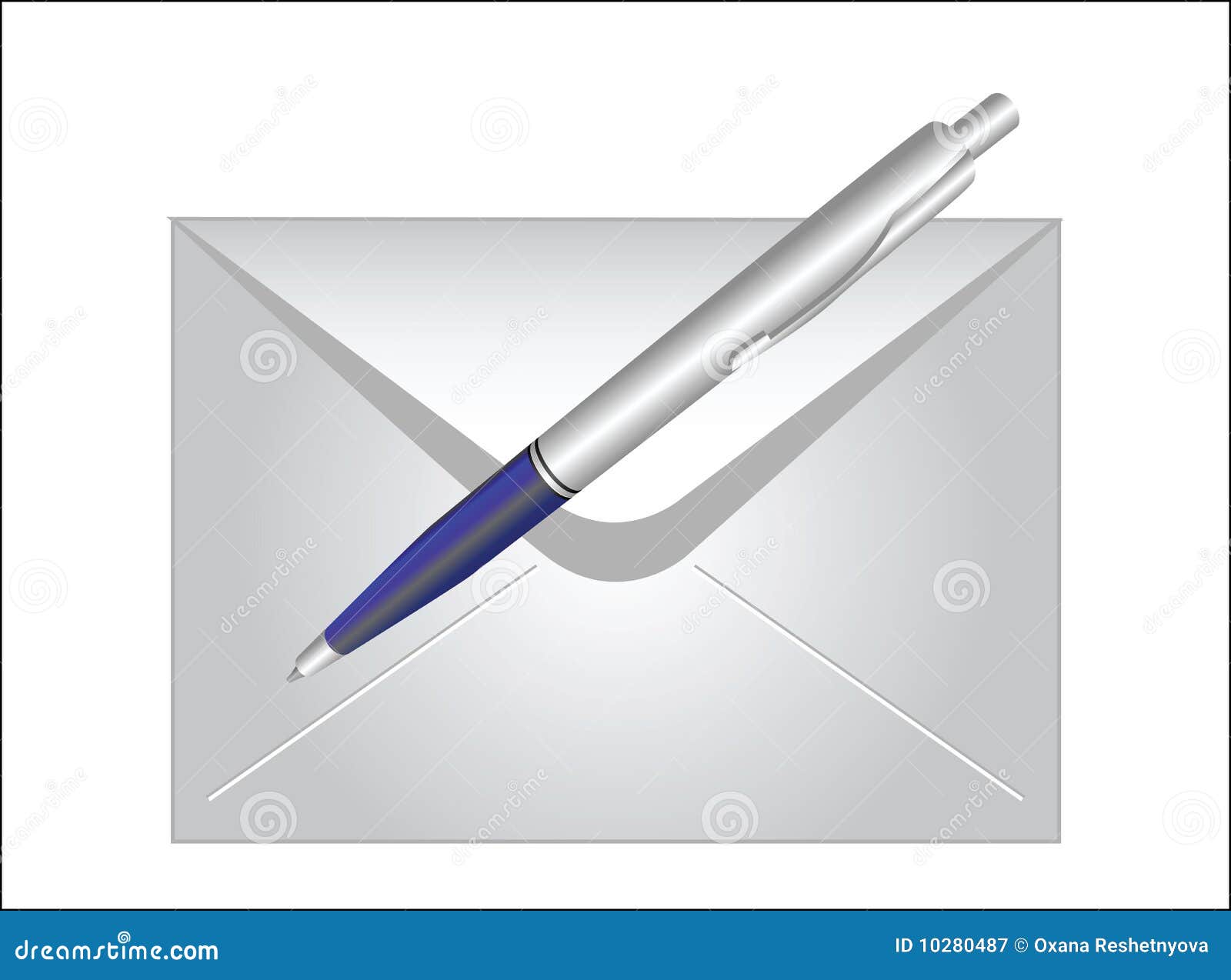 Envelope and pen stock vector. Illustration of writing - 10280487