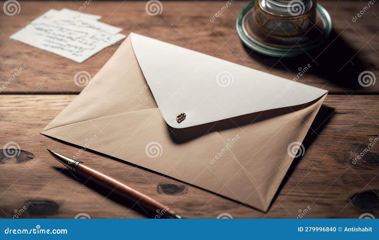 Envelope with Pen on the Table, Background, Wallpaper Stock ...