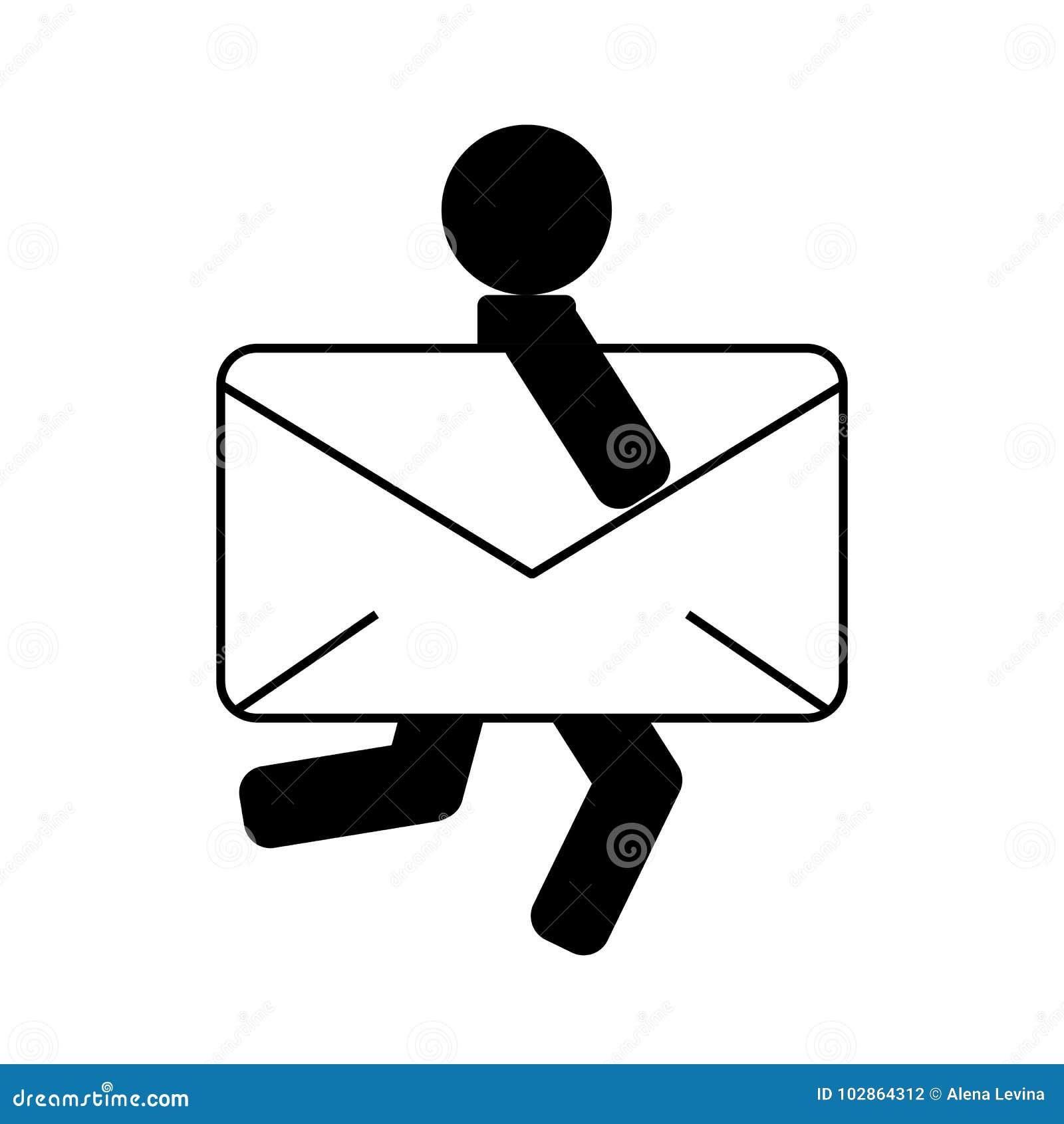 Envelope and Person. Express Mail Delivery Icon Stock Vector ...