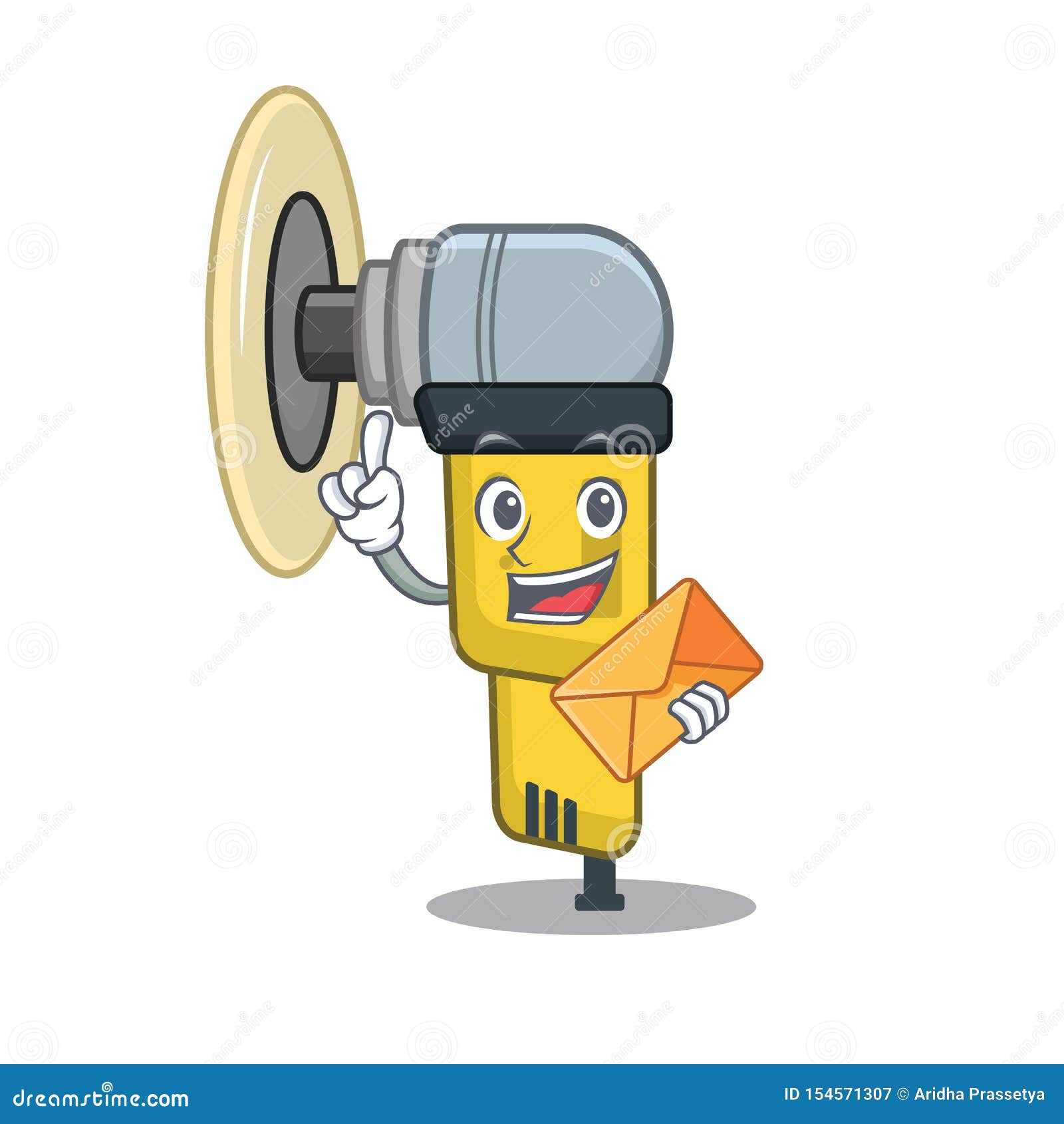 With Envelope Pneumatic Sander in a Cartoon Drawer Stock Vector ...