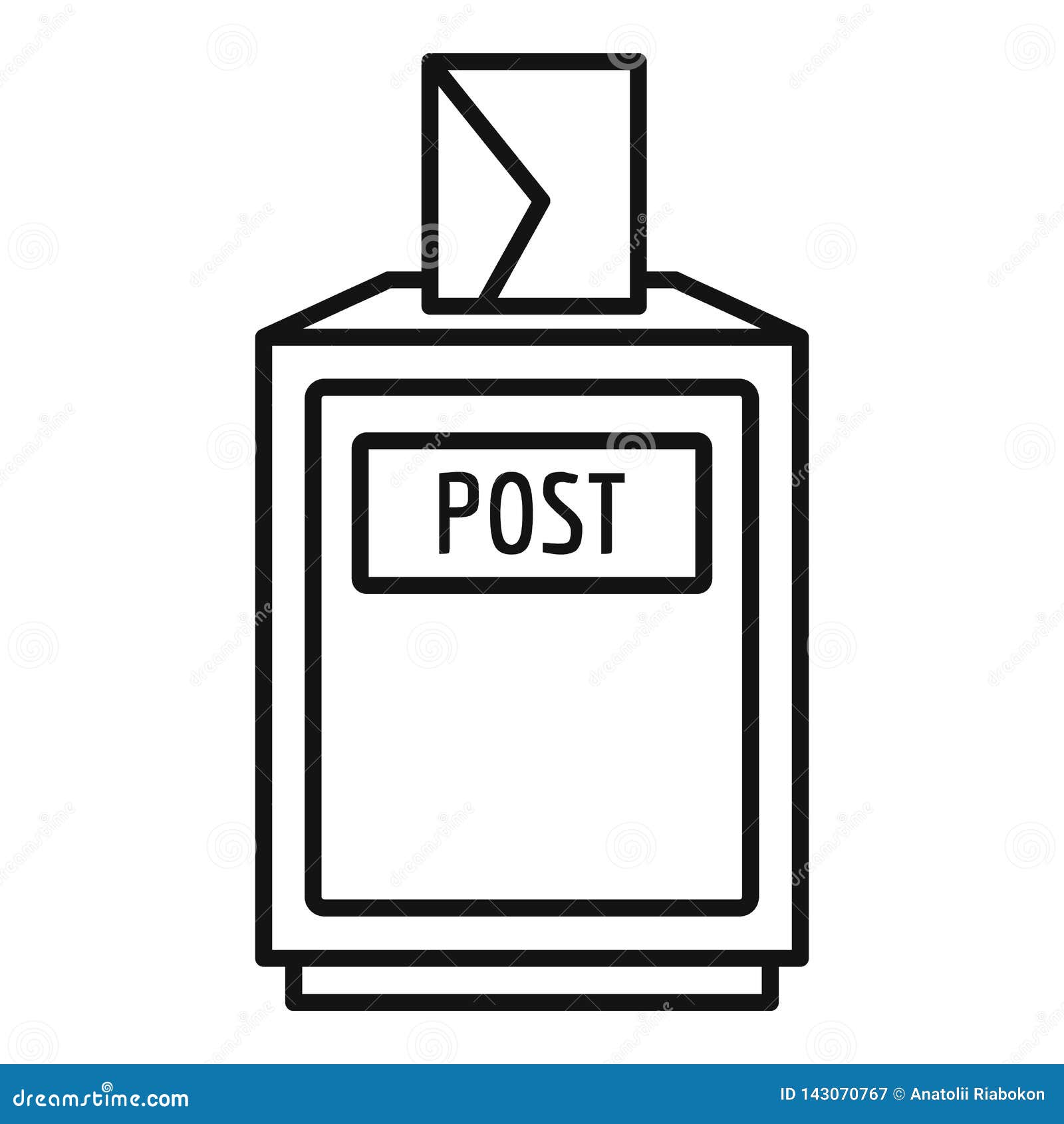Envelope Post Box Icon, Outline Style Stock Vector - Illustration of ...
