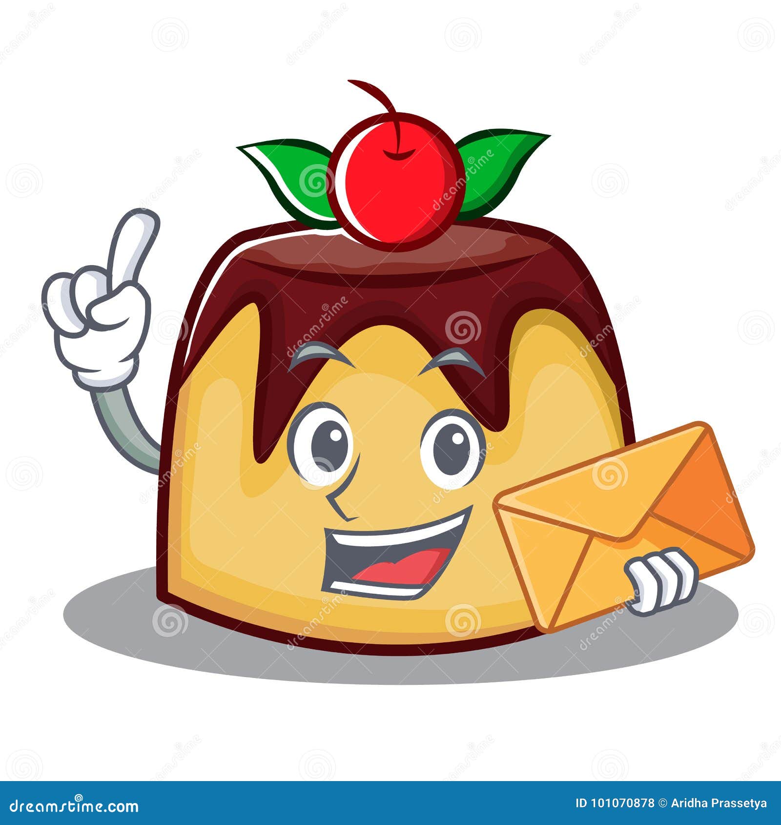 With Envelope Pudding Character Cartoon Style Stock Vector ...