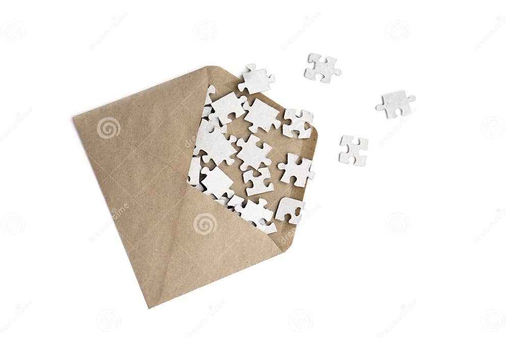 Envelope with Puzzle Pieces Stock Image - Image of envelope, mail ...