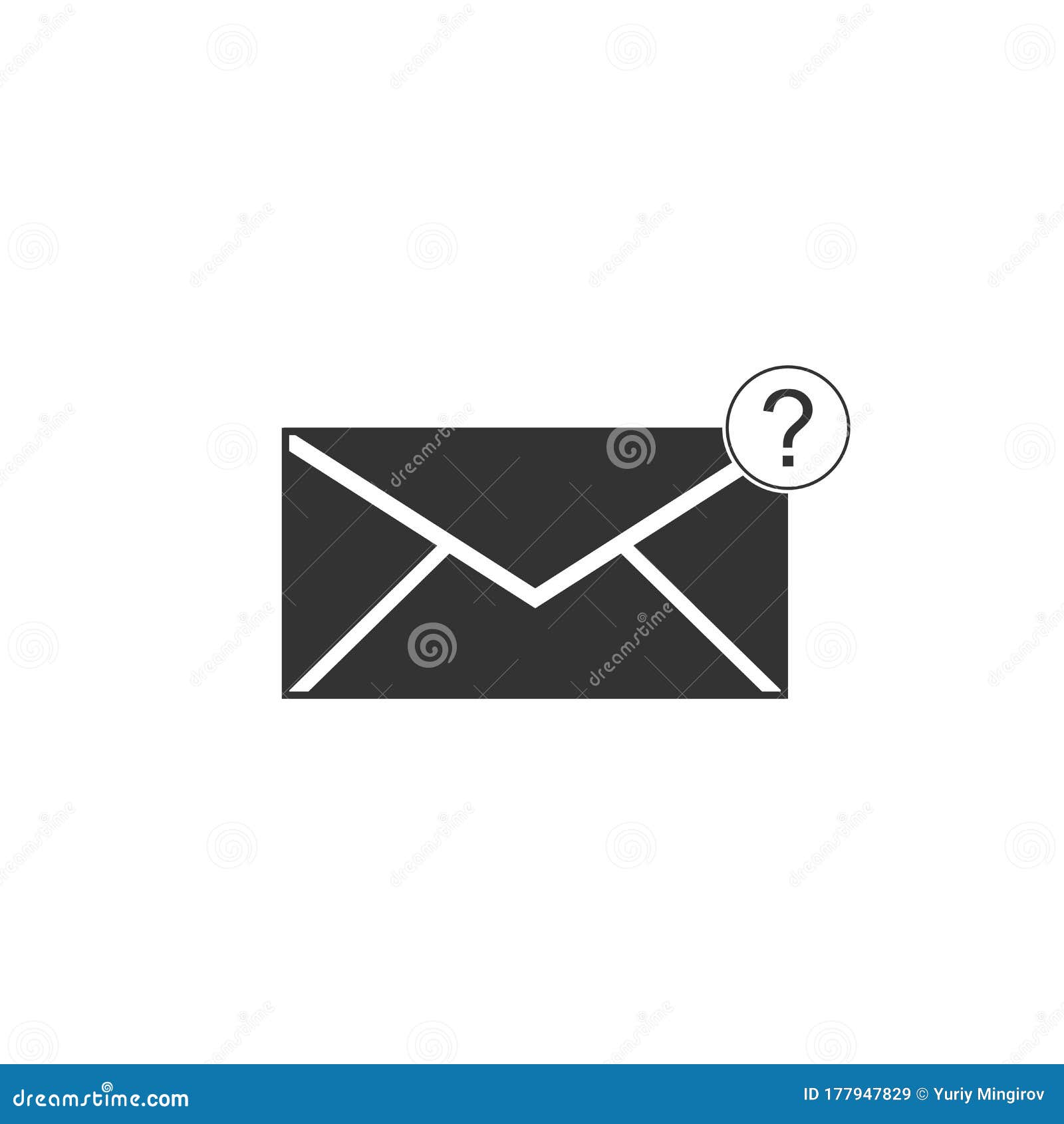 Envelope with Question Mark Icon Isolated. Letter with Question Mark ...