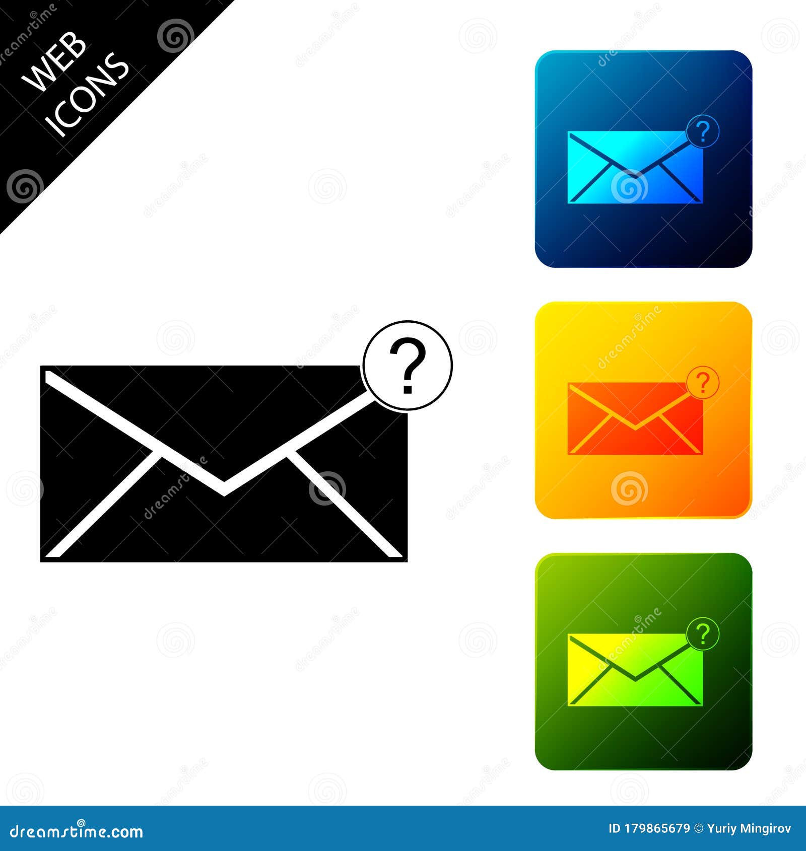 Envelope With Question Mark Icon Isolated. Letter With Question Mark ...