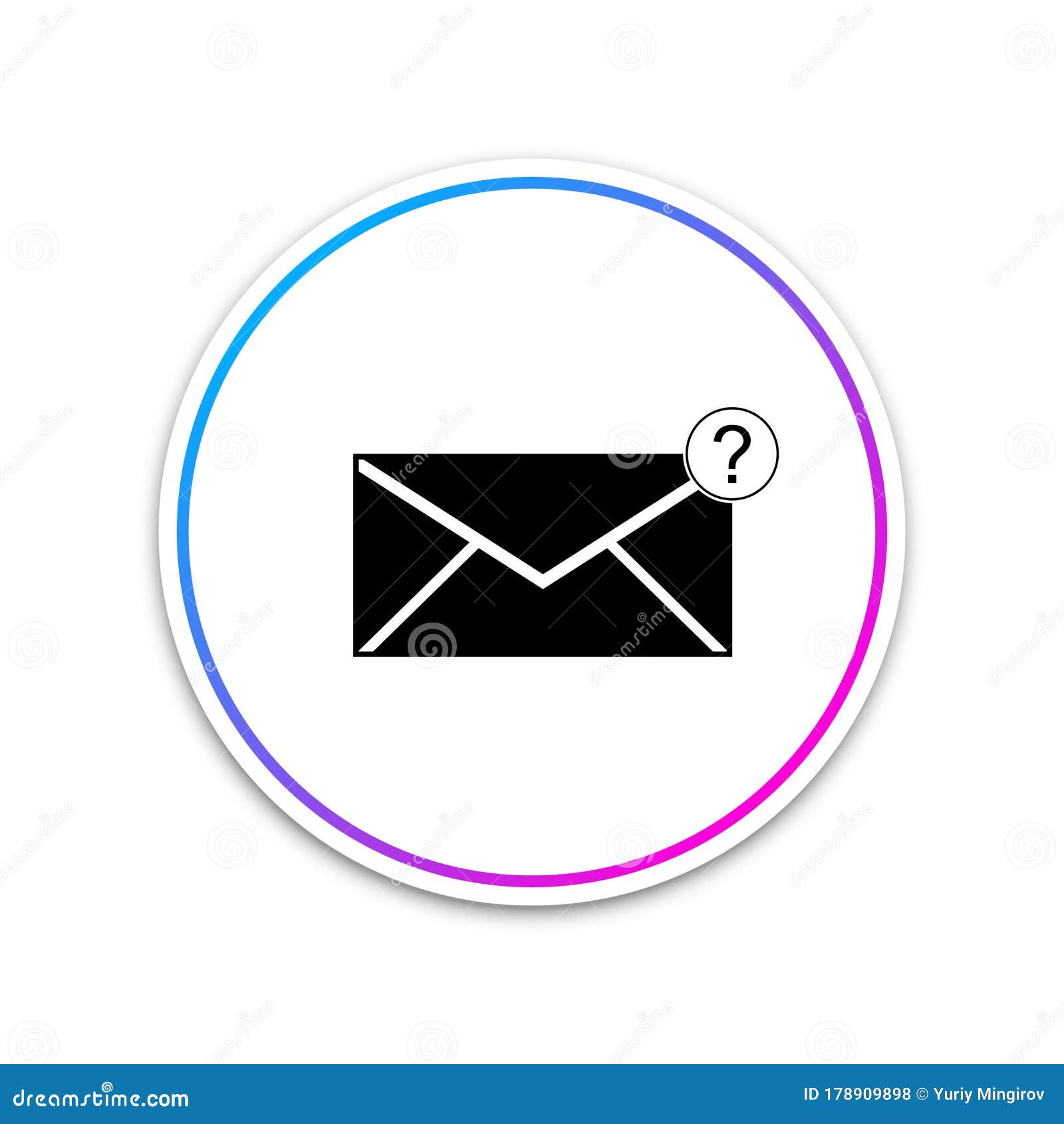Envelope With Question Mark Icon Isolated On White Background. Letter ...