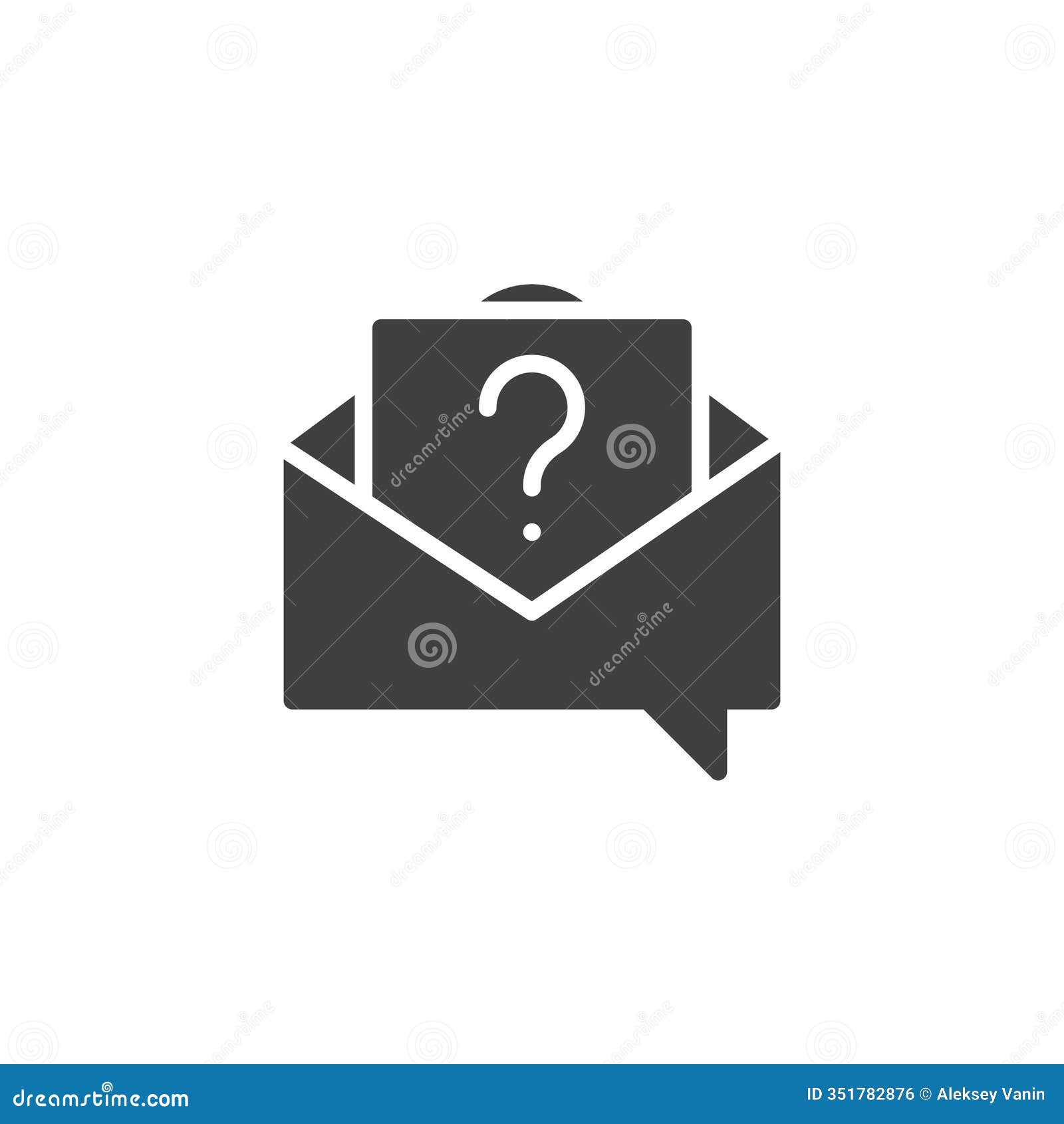 Envelope with a Question Mark Vector Icon Stock Illustration ...