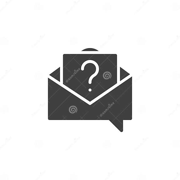 Envelope with a Question Mark Vector Icon Stock Illustration ...