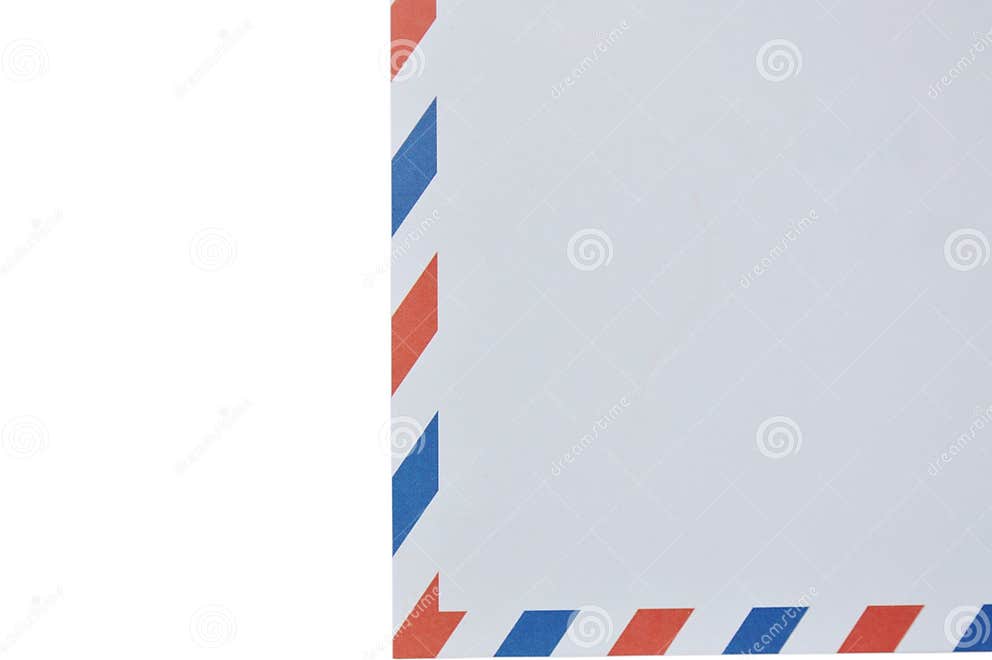 Envelope with Red and Blue on Border in White Background Stock ...
