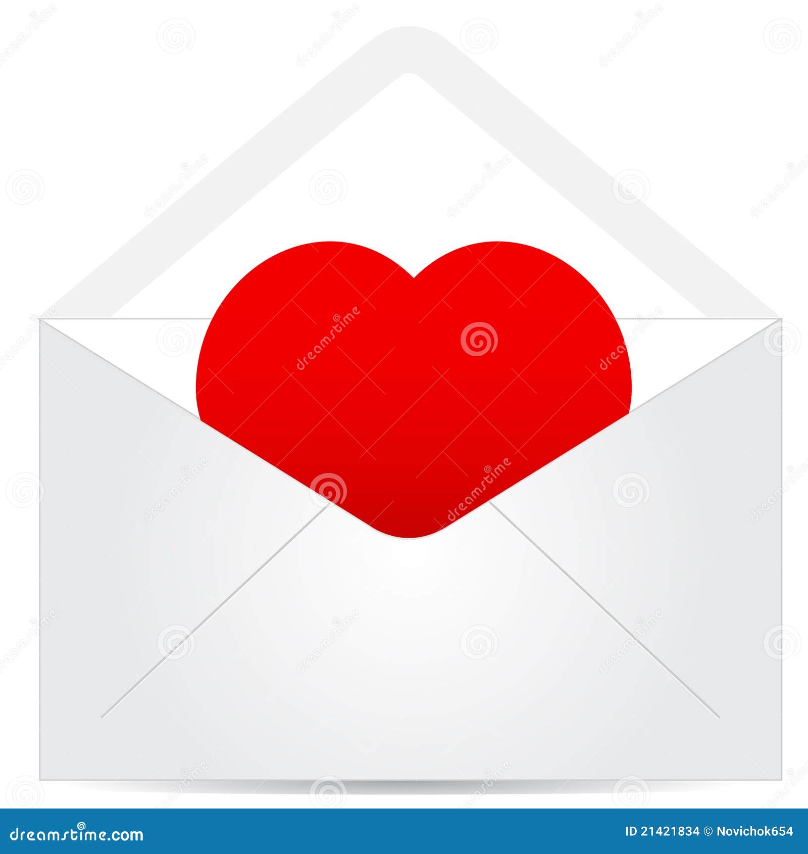 Envelope with red heart stock vector. Illustration of write - 21421834
