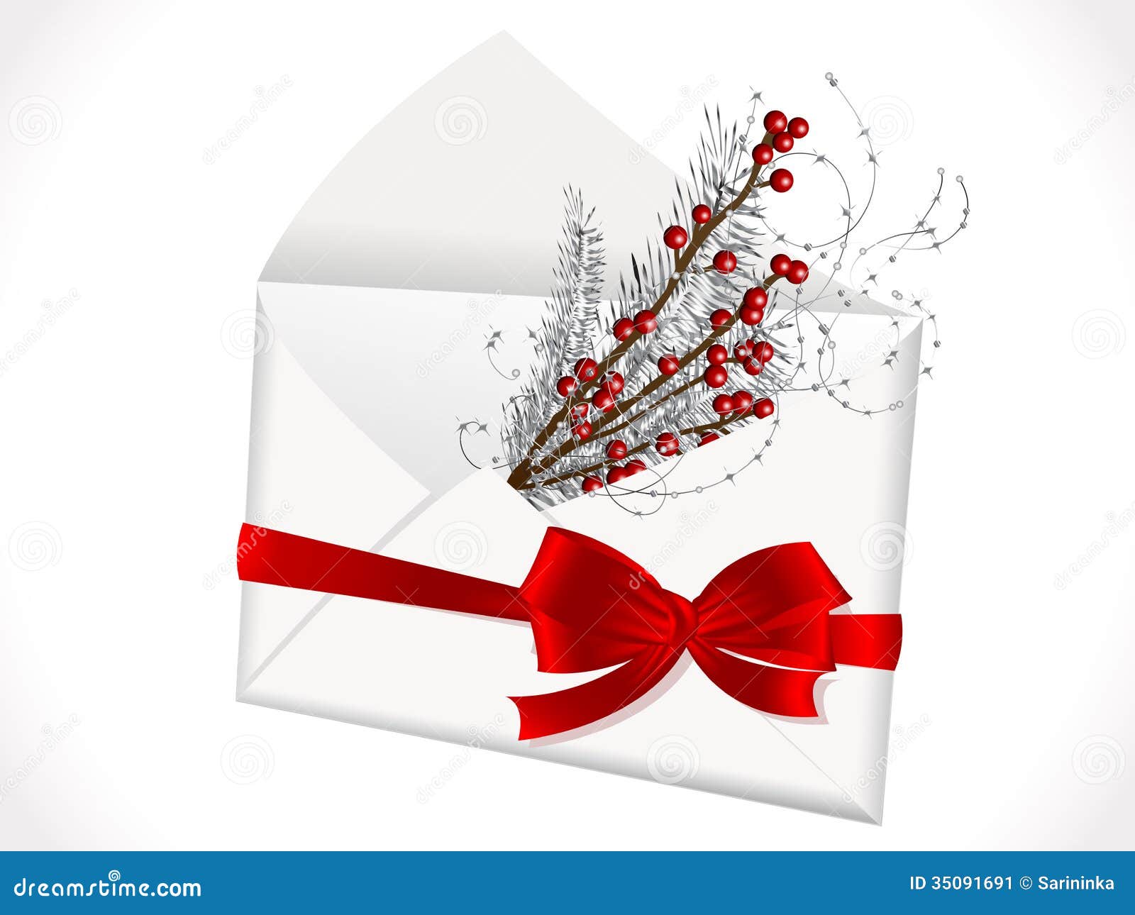 Envelope with ribbon stock vector. Illustration of garland - 35091691