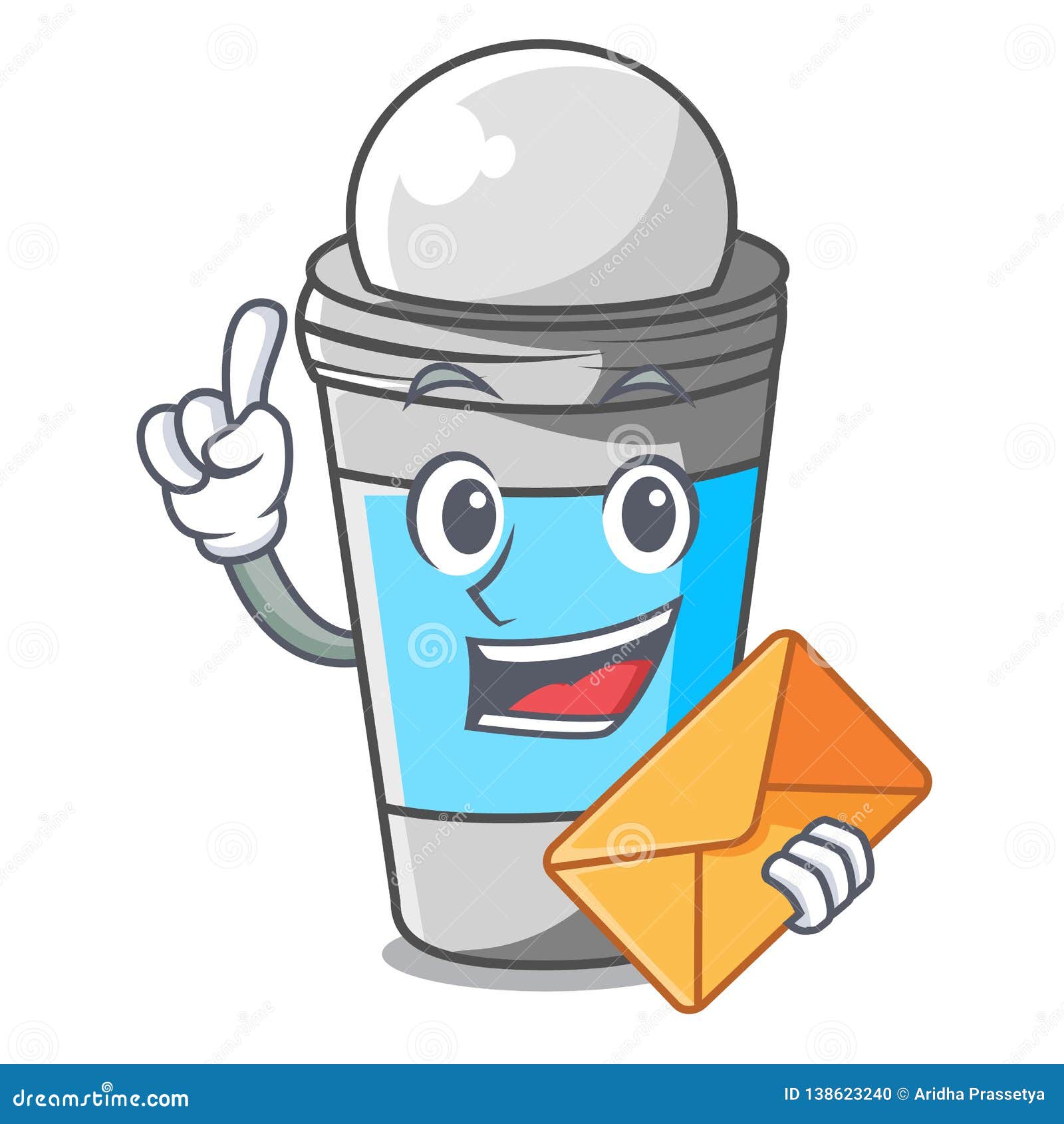 With Envelope Roll on Deodorant in Cartoon Bottle Stock Vector ...