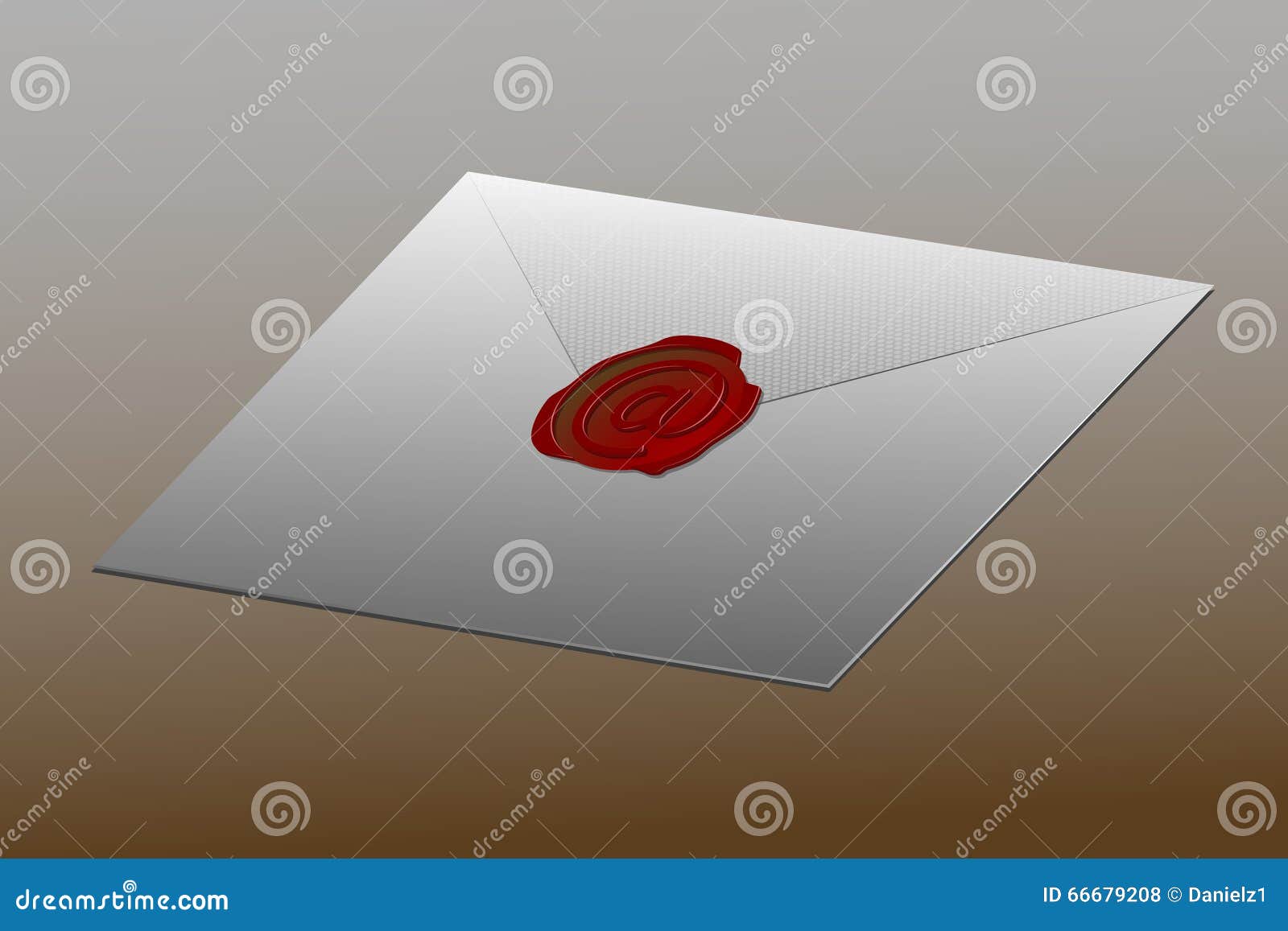 Envelope Sealed with at Sign Stock Vector - Illustration of white ...