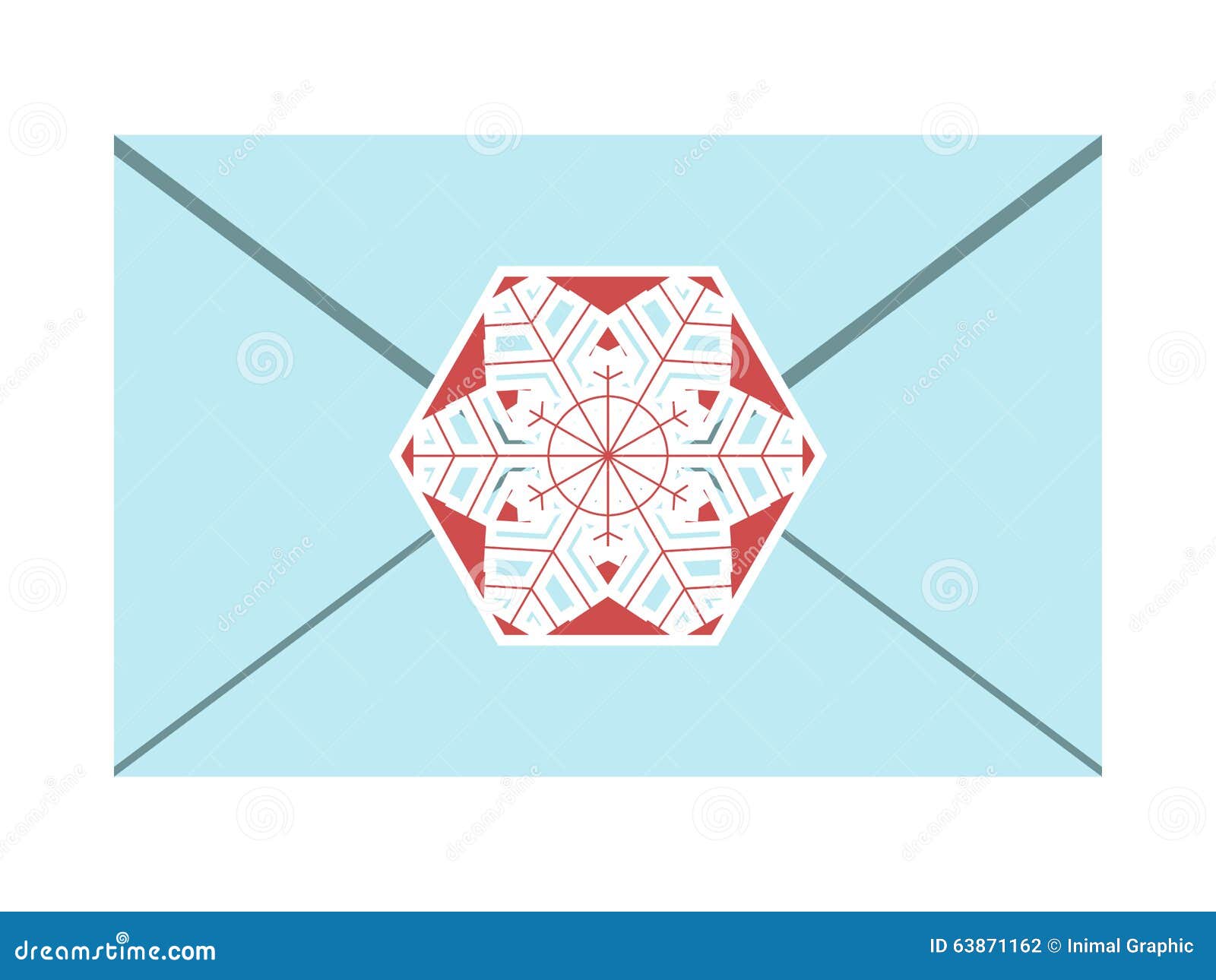 Envelope Sealed with Snowflake Stock Vector - Illustration of message ...