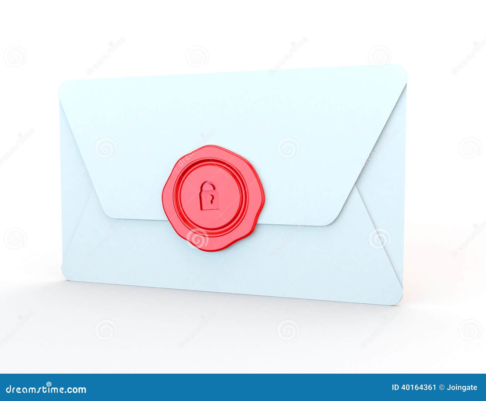 Envelope with Secure Padlocked on a Red Seal Stock Illustration ...