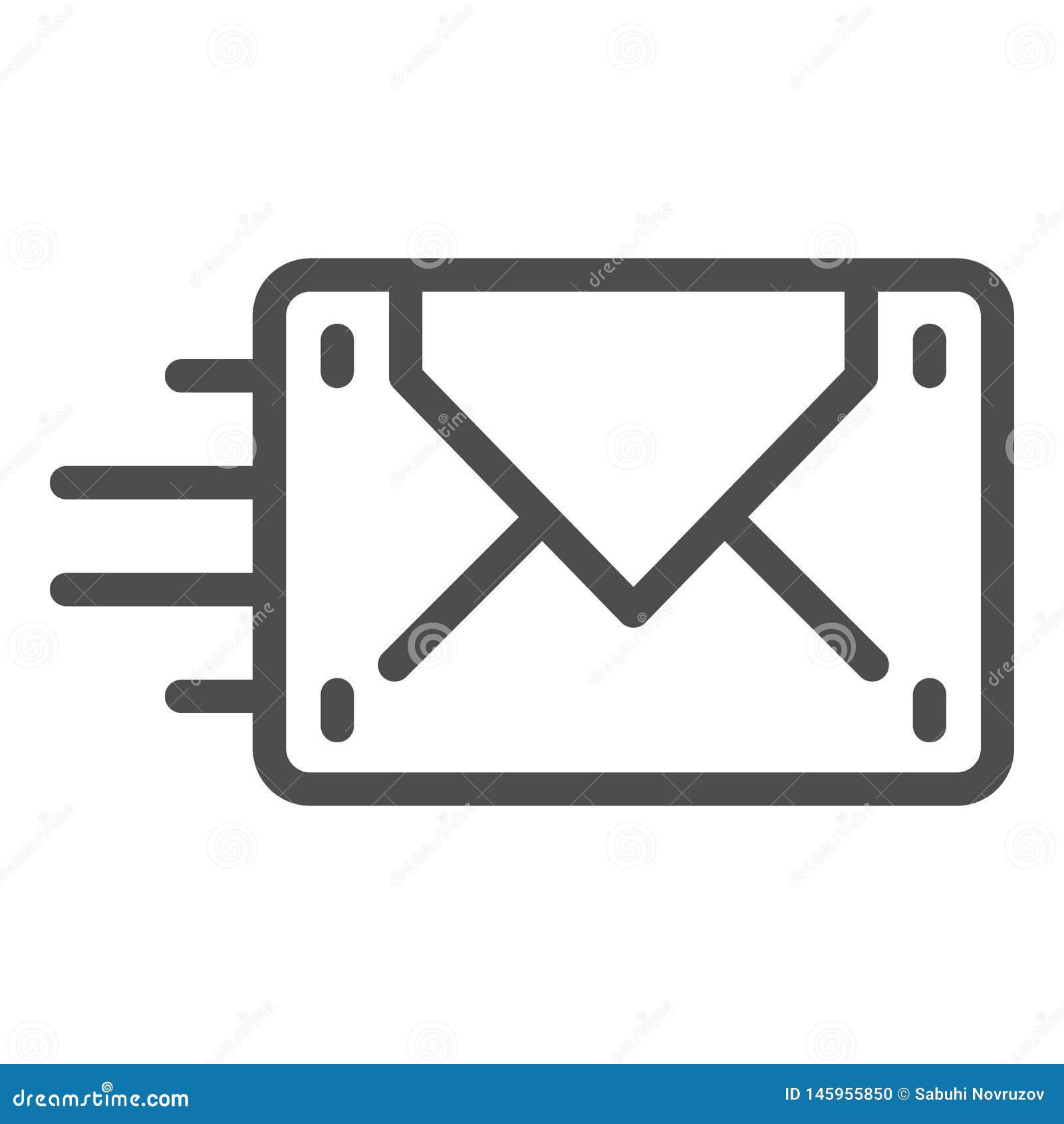 Envelope Sending Line Icon. Mail Vector Illustration Isolated on White ...