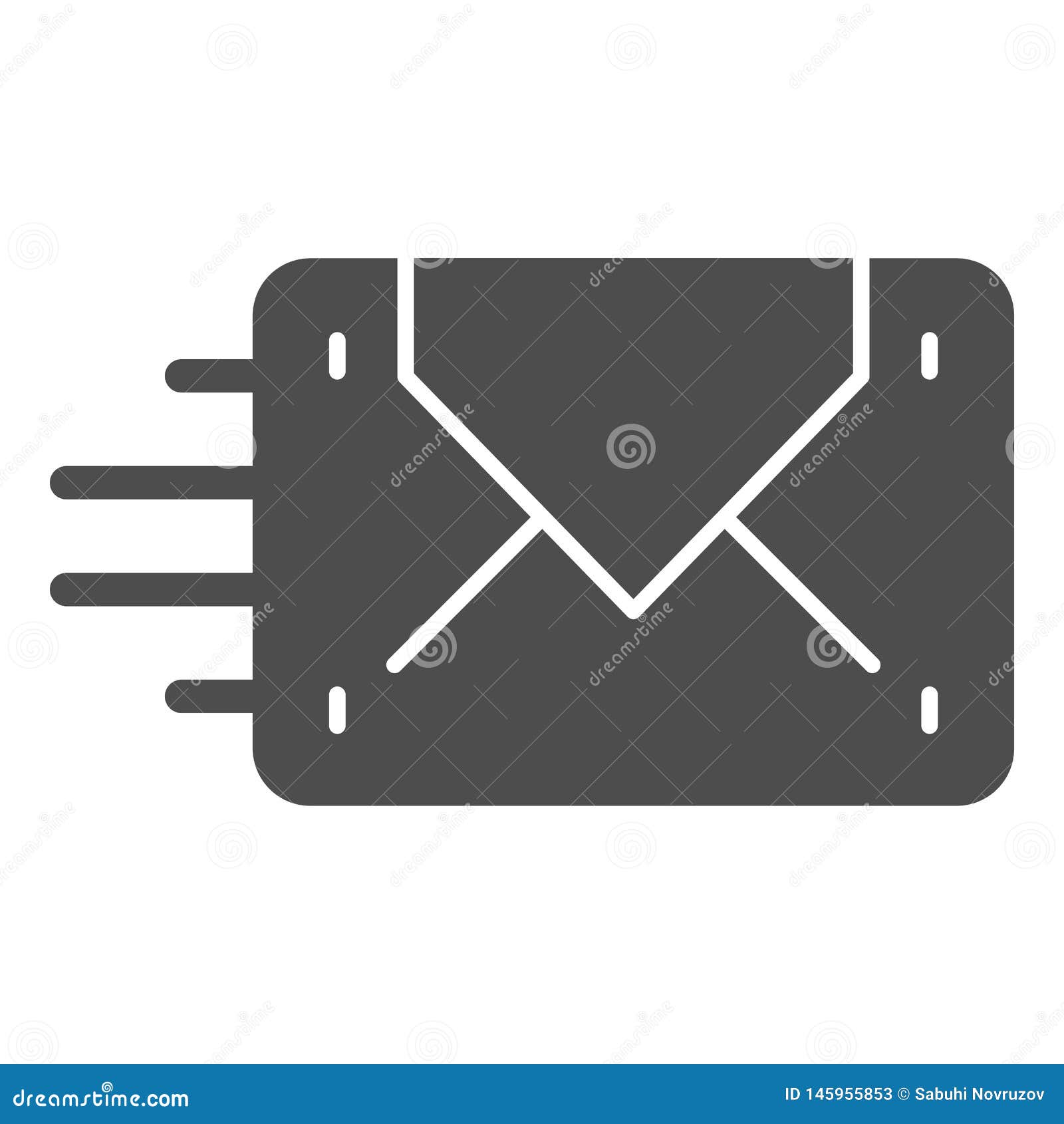 Envelope Sending Solid Icon. Mail Vector Illustration Isolated on White ...
