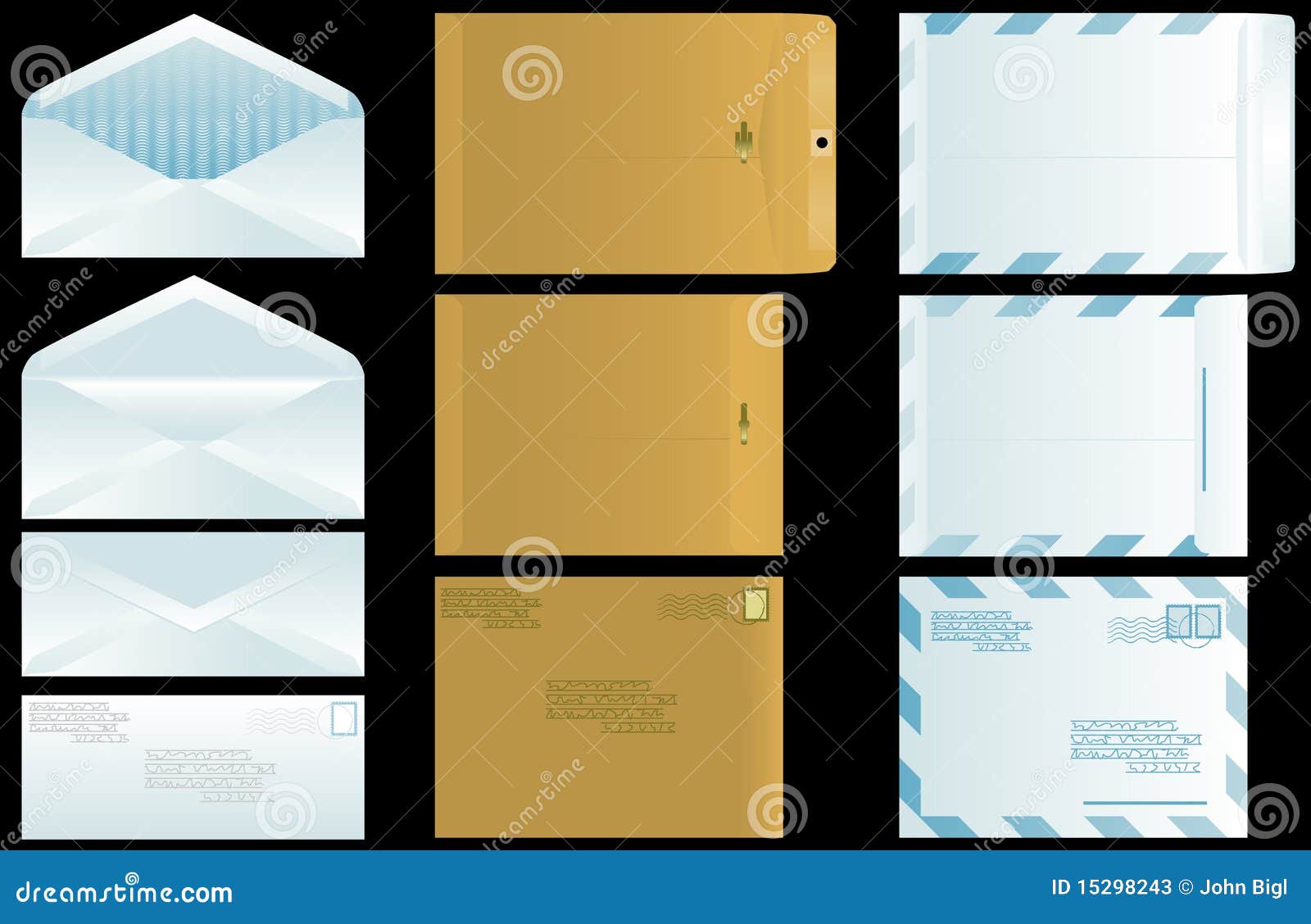 Envelope set stock vector. Illustration of office, stationery - 15298243