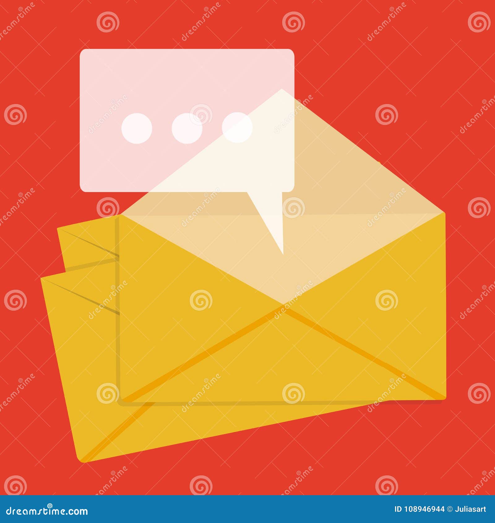 Email Message Concept of Notify, Support Incoming, Confirm. Stock ...