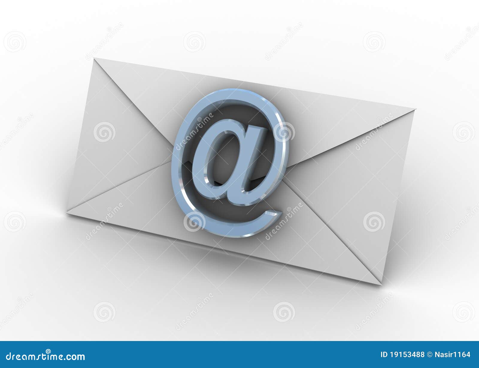 Envelope with at sign stock illustration. Illustration of postal - 19153488