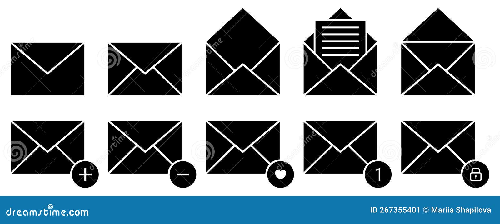 Envelope signs stock vector. Illustration of paper, symbol - 267355401