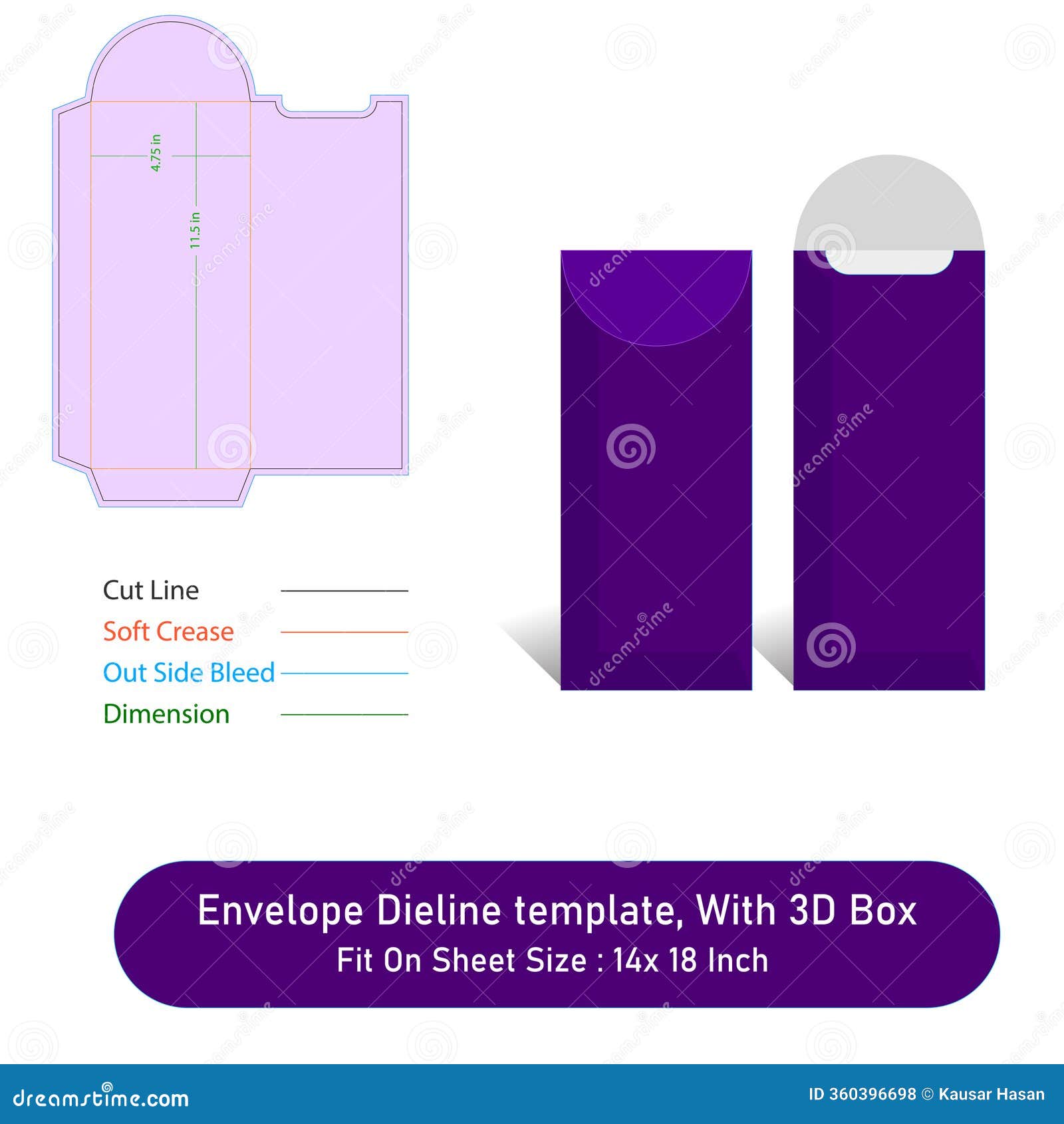 The Envelope DL Size Template. International Standard Size. Envelope ...