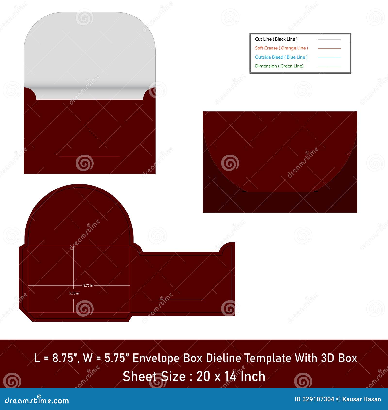 The Envelope DL Size Template. International Standard Size. Envelope ...
