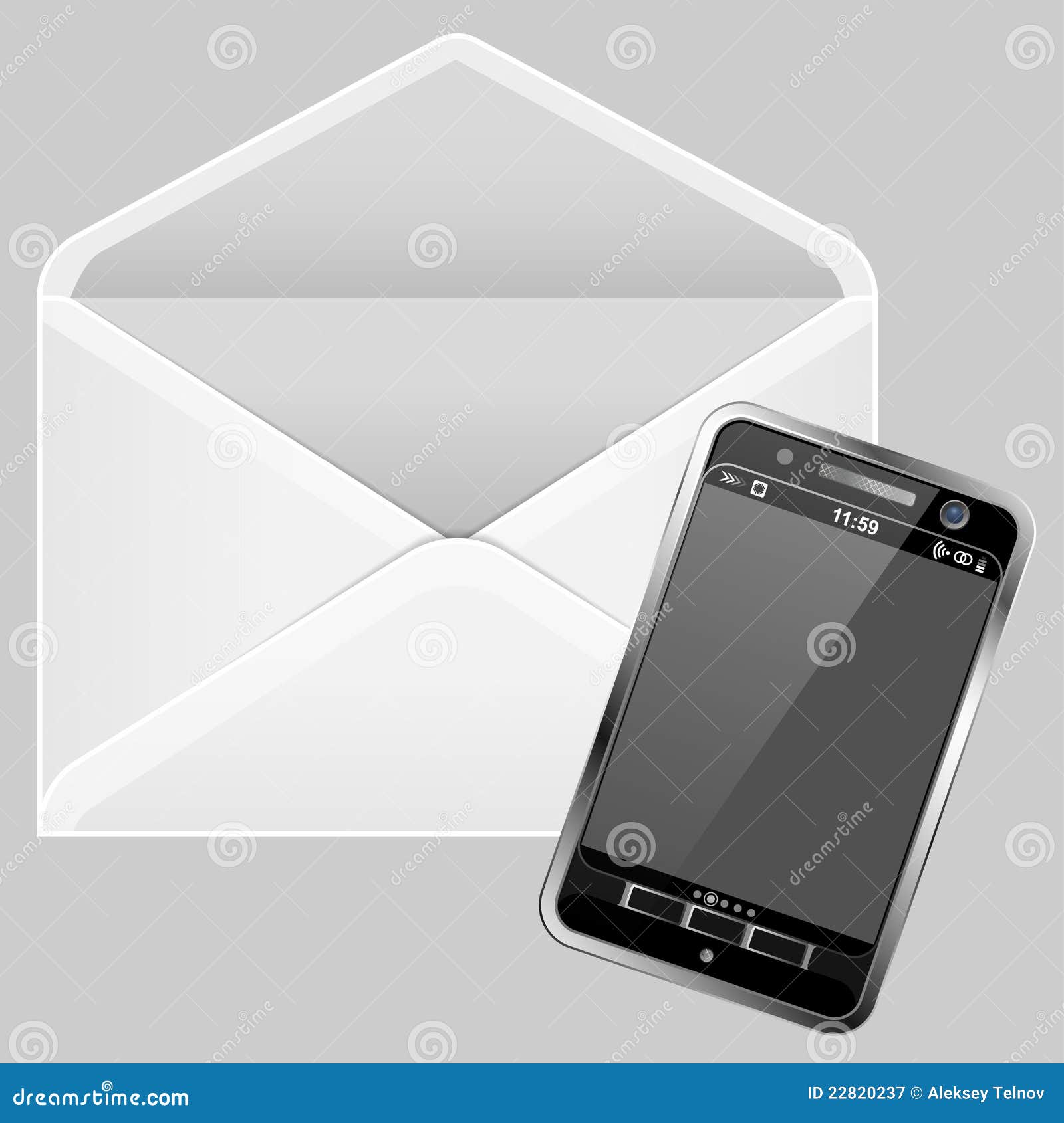 Envelope and Smartphone stock vector. Illustration of technology - 22820237